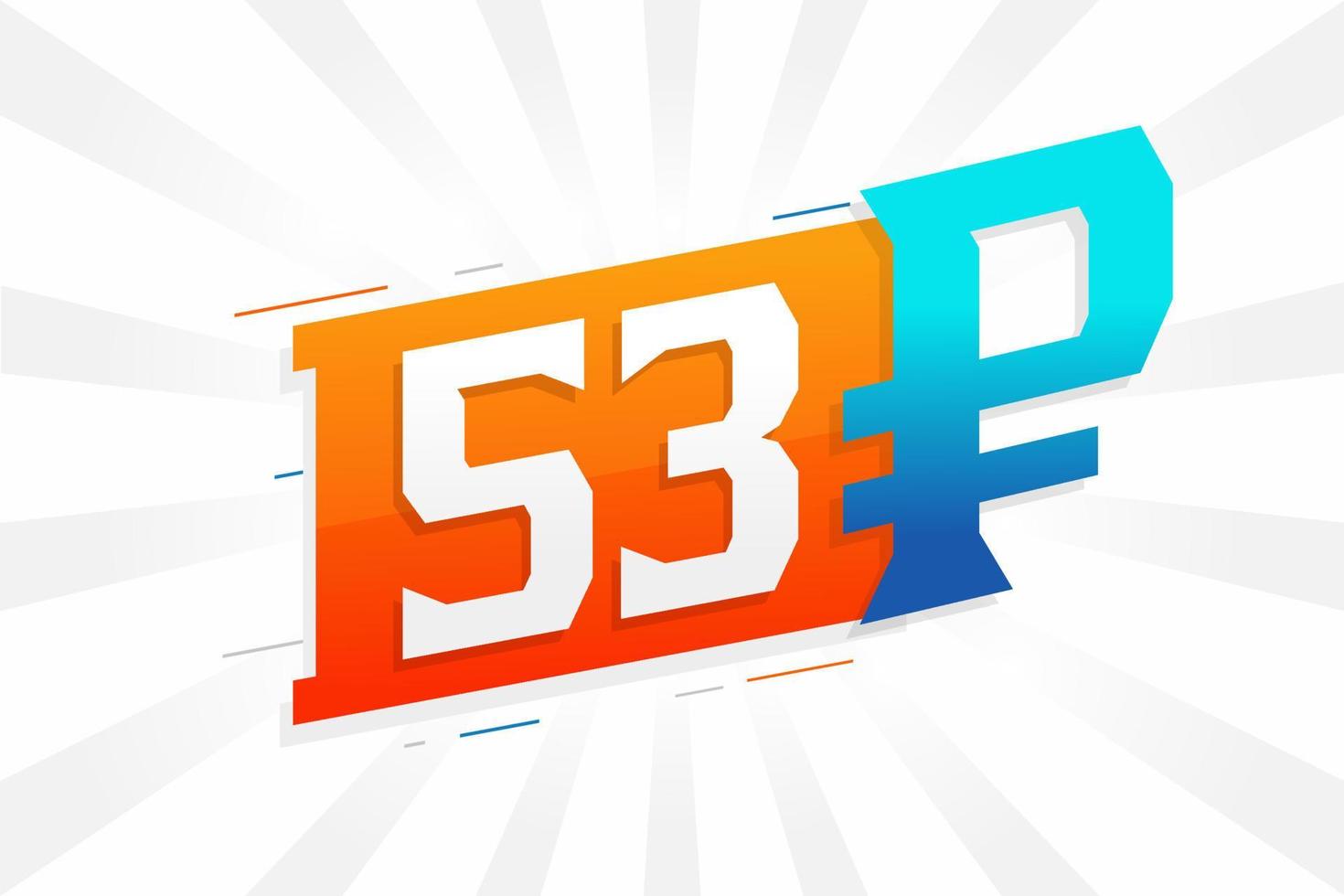 53 Ruble symbol bold text vector image. 53 Russian Ruble currency sign ...