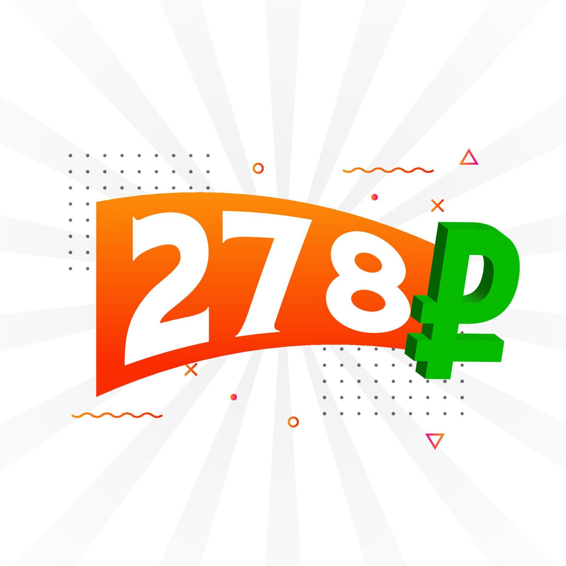 278 Ruble symbol bold text vector image. 278 Russian Ruble currency ...