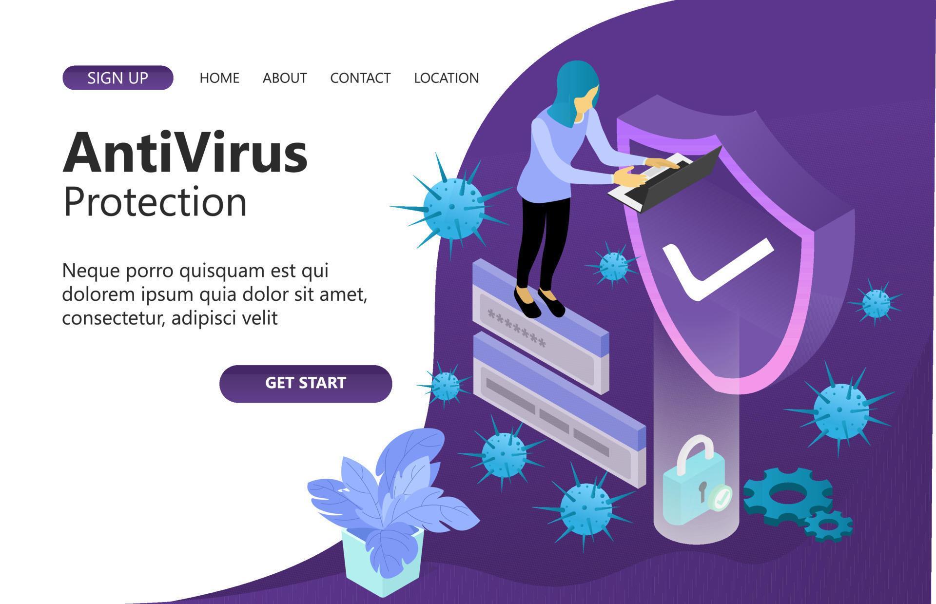 Illustration of cloud server security programmer Suitable for landing ...