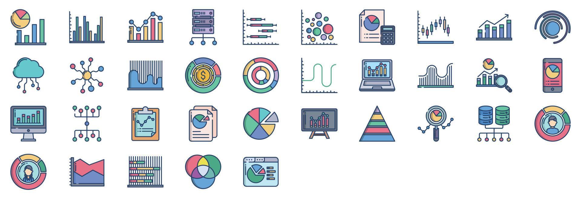 Collection of icons related to Graph and Data Analytics, including ...