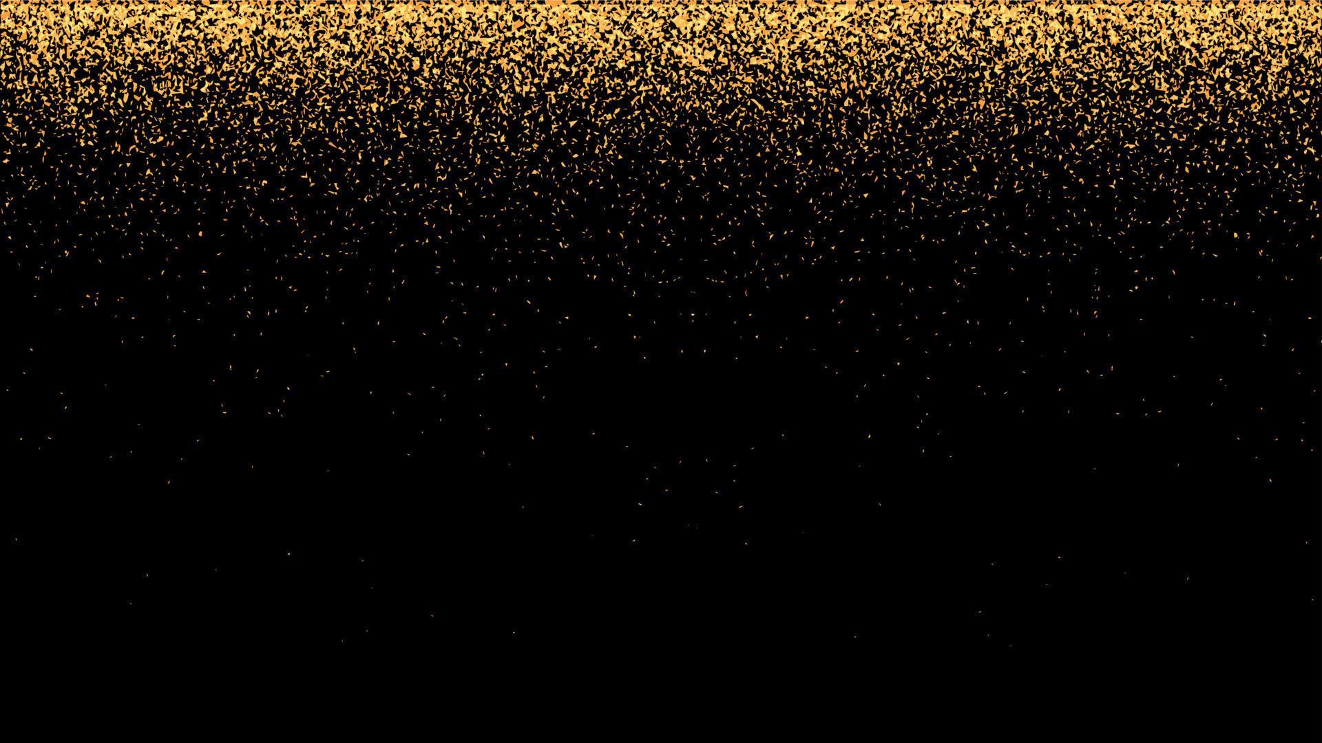 Festive vector background with gold glitter and confetti for christmas celebration. Black ...