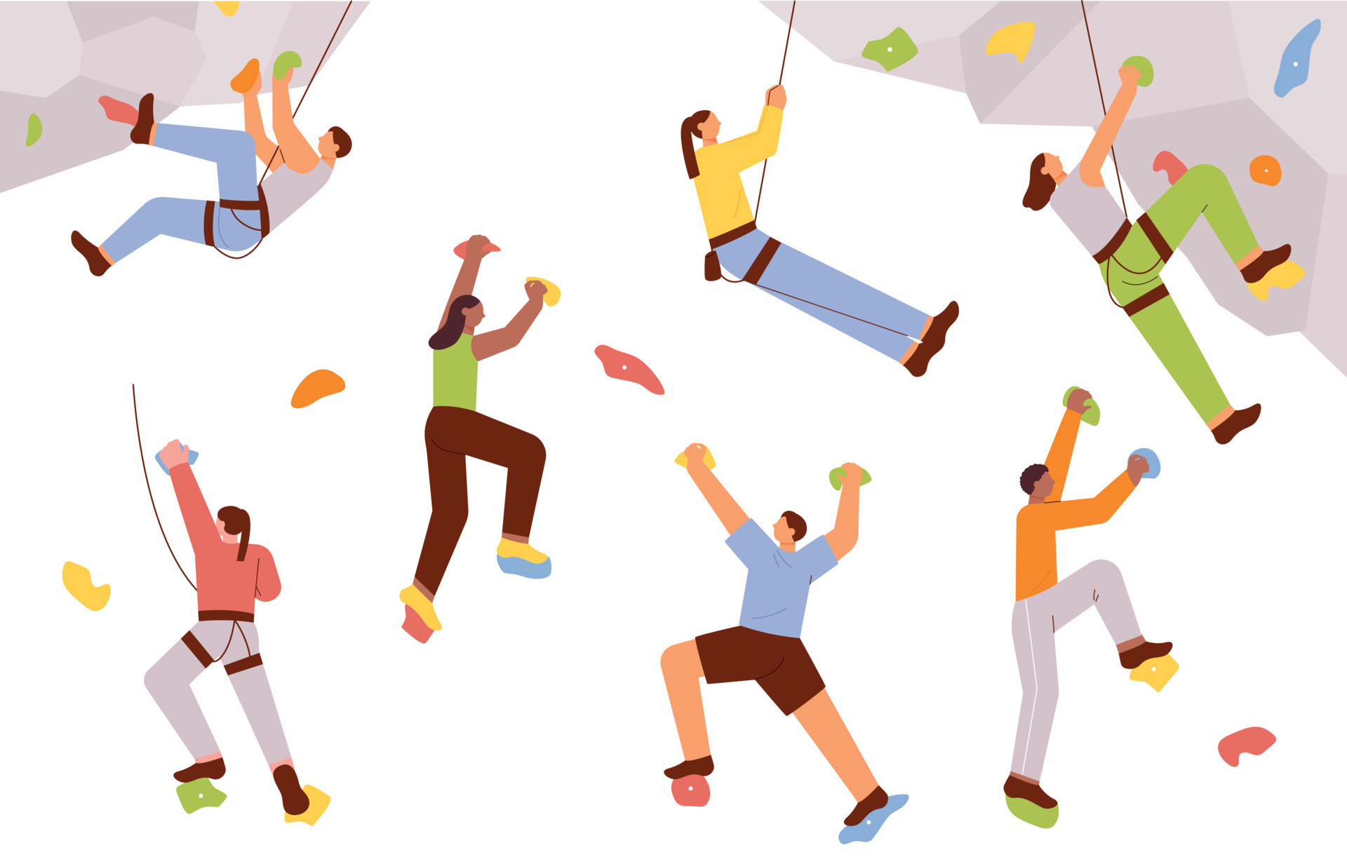 Indoor Rock Climbing Vector
