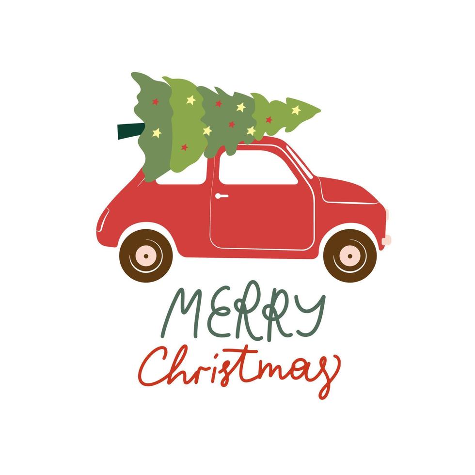 Merry Christmas Hand Drawn Lettering Banner Text Calligraphy