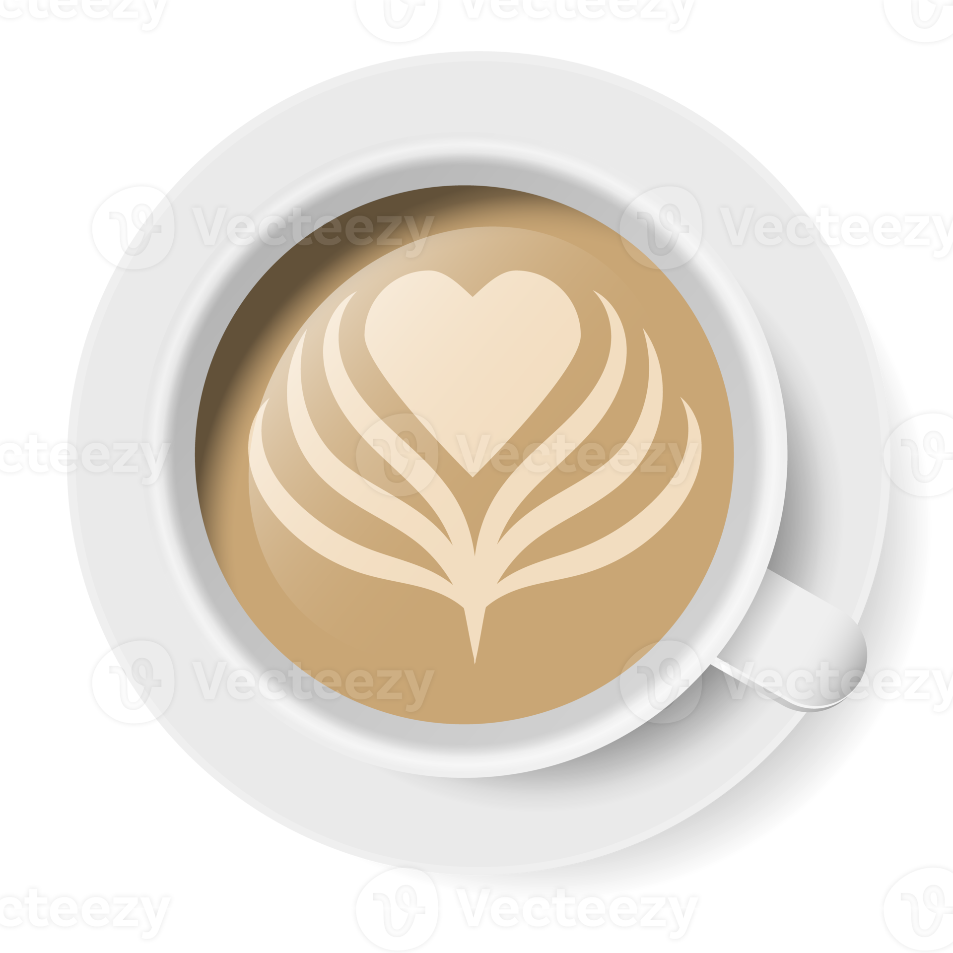 Top View Of Coffee Foam Art On Cup 13743852 Png