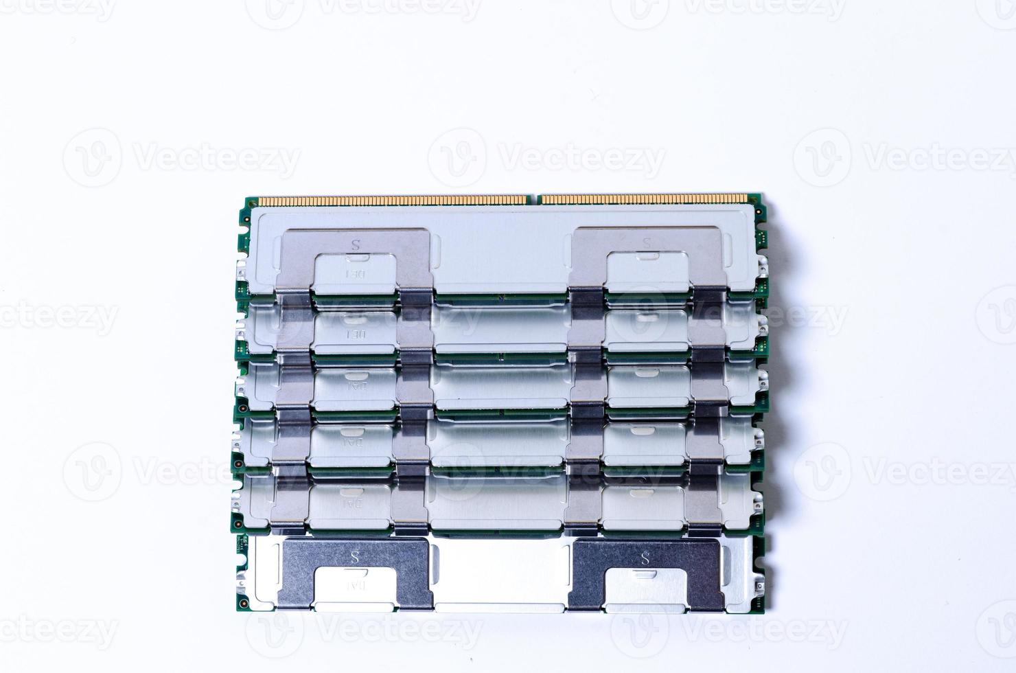 Computer Memory Card Close Up Memory Socket On Board Computer Server