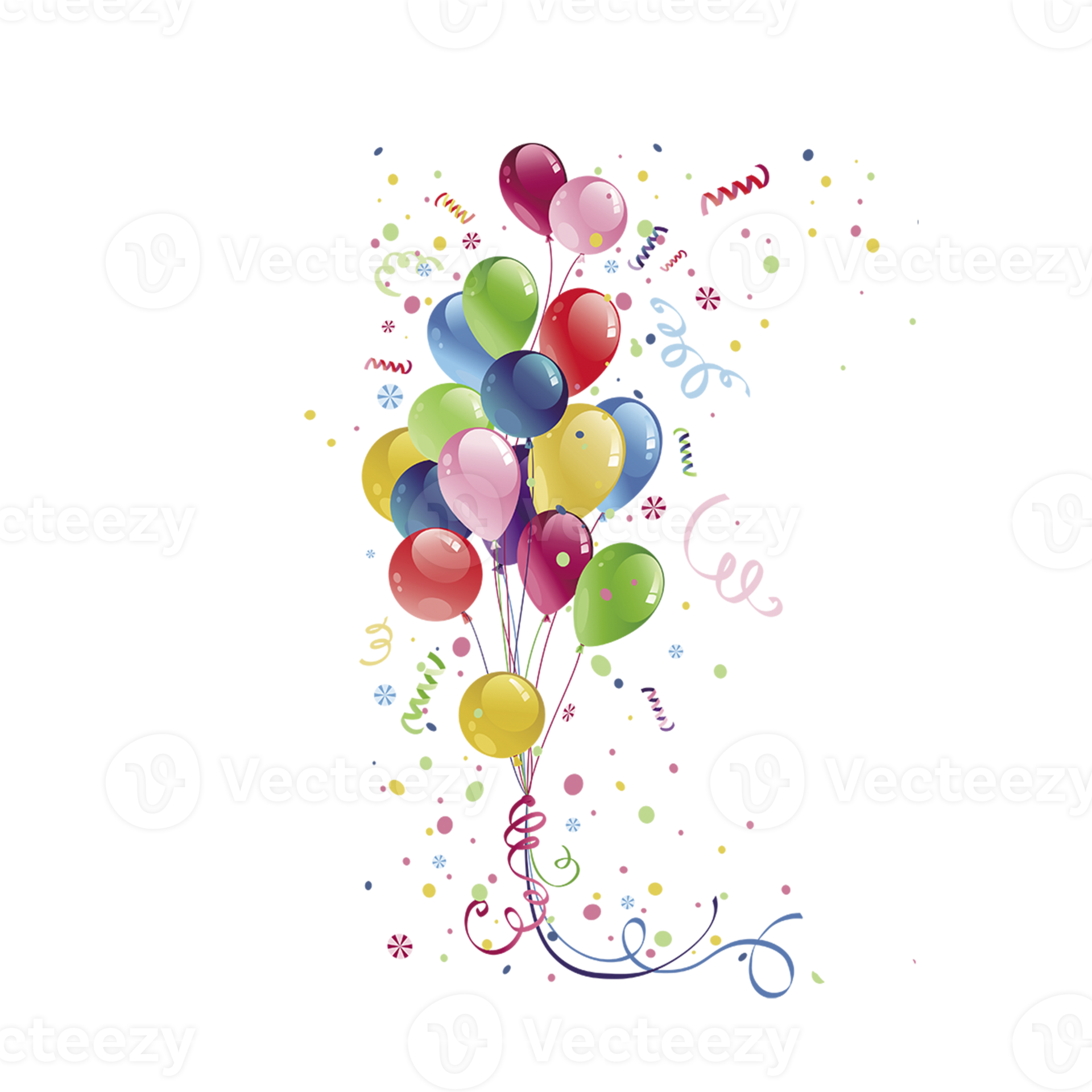 Party Balloon Birthday Colorful Balloons Ribbon Color Splash Png
