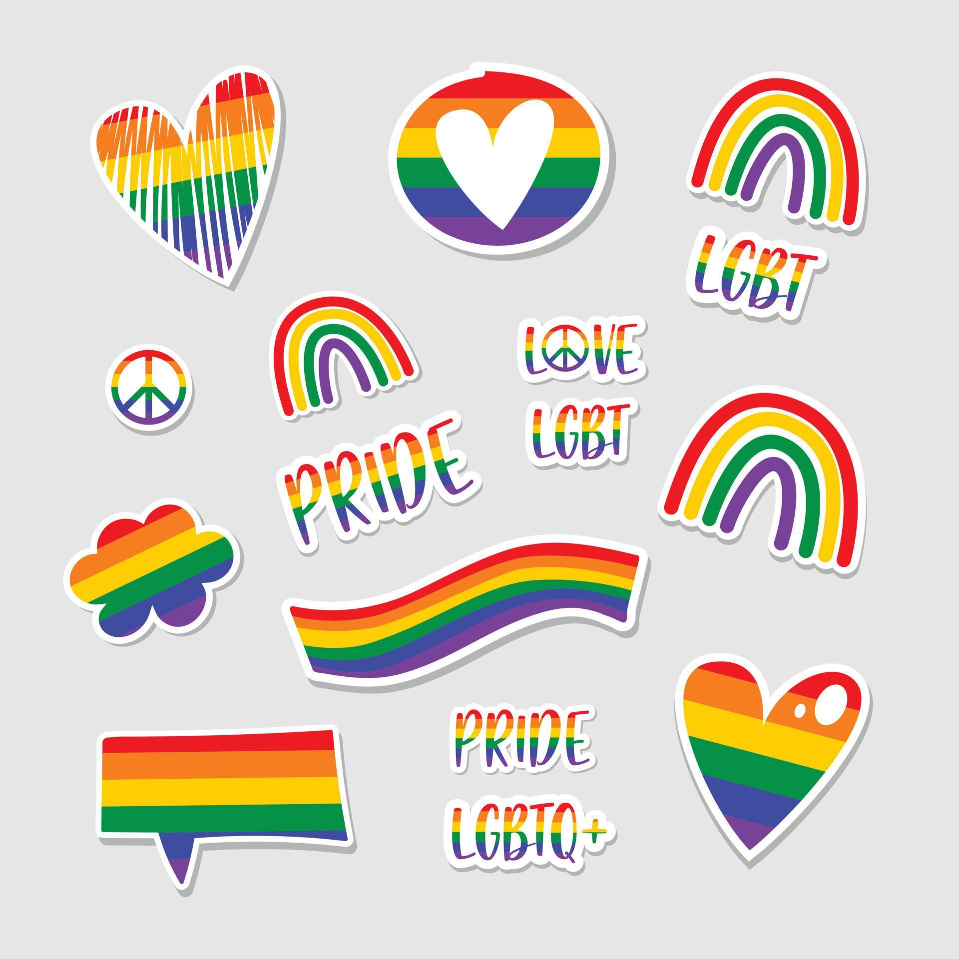 Set Of Lgbt Pride Elements Human Rights And Tolerance Lgbt Sticker