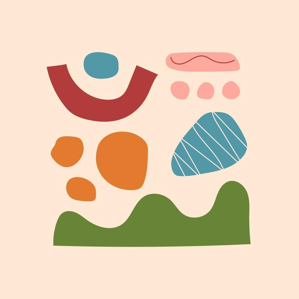 Abstract backgrounds of various modern vector doodle shapes and objects with hand drawn organic ...