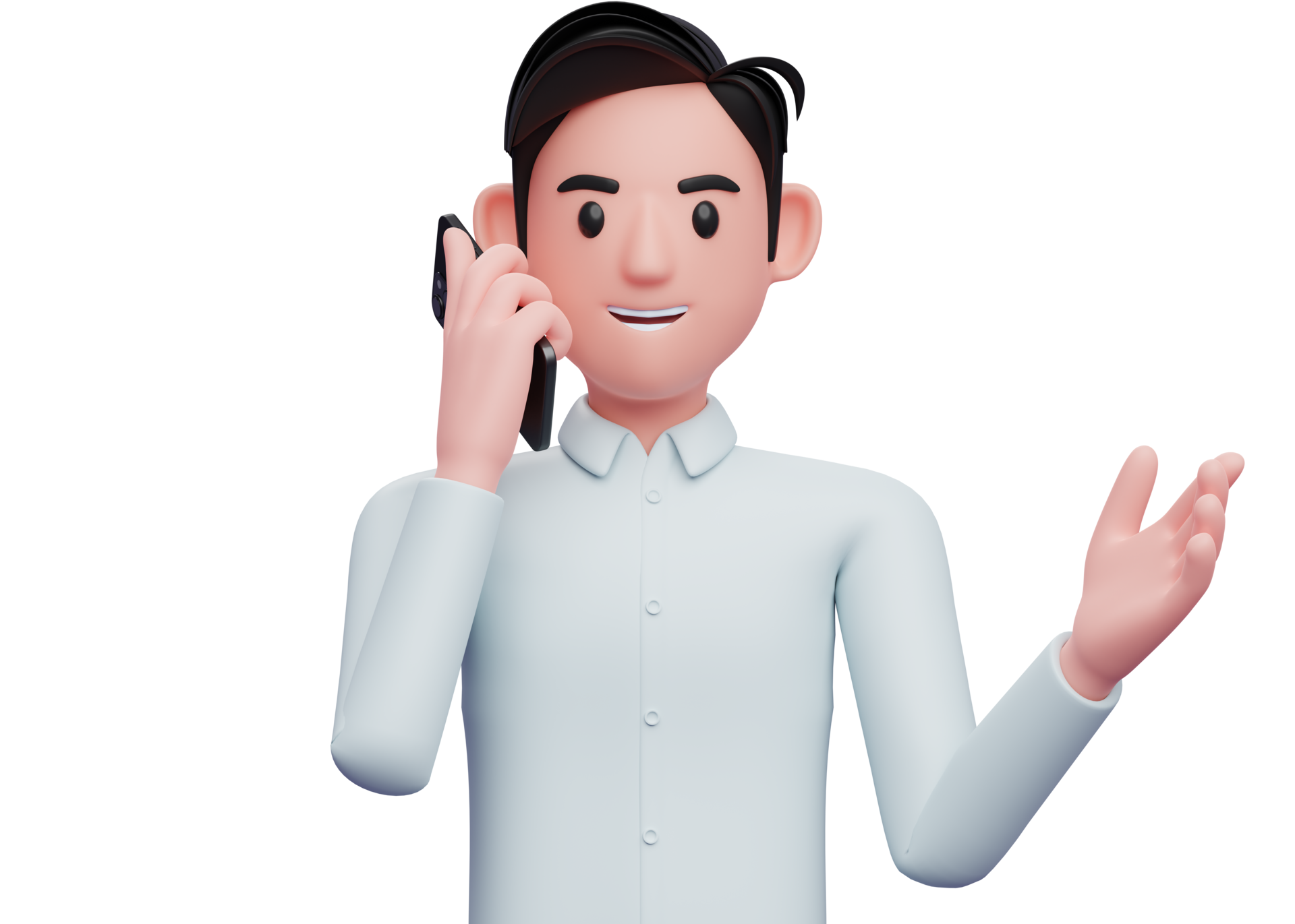 Portrait Of A Businessman Having A Telephone Conversation 3d portrait-of-a-businessman-having-a-telephone-conversation-3d