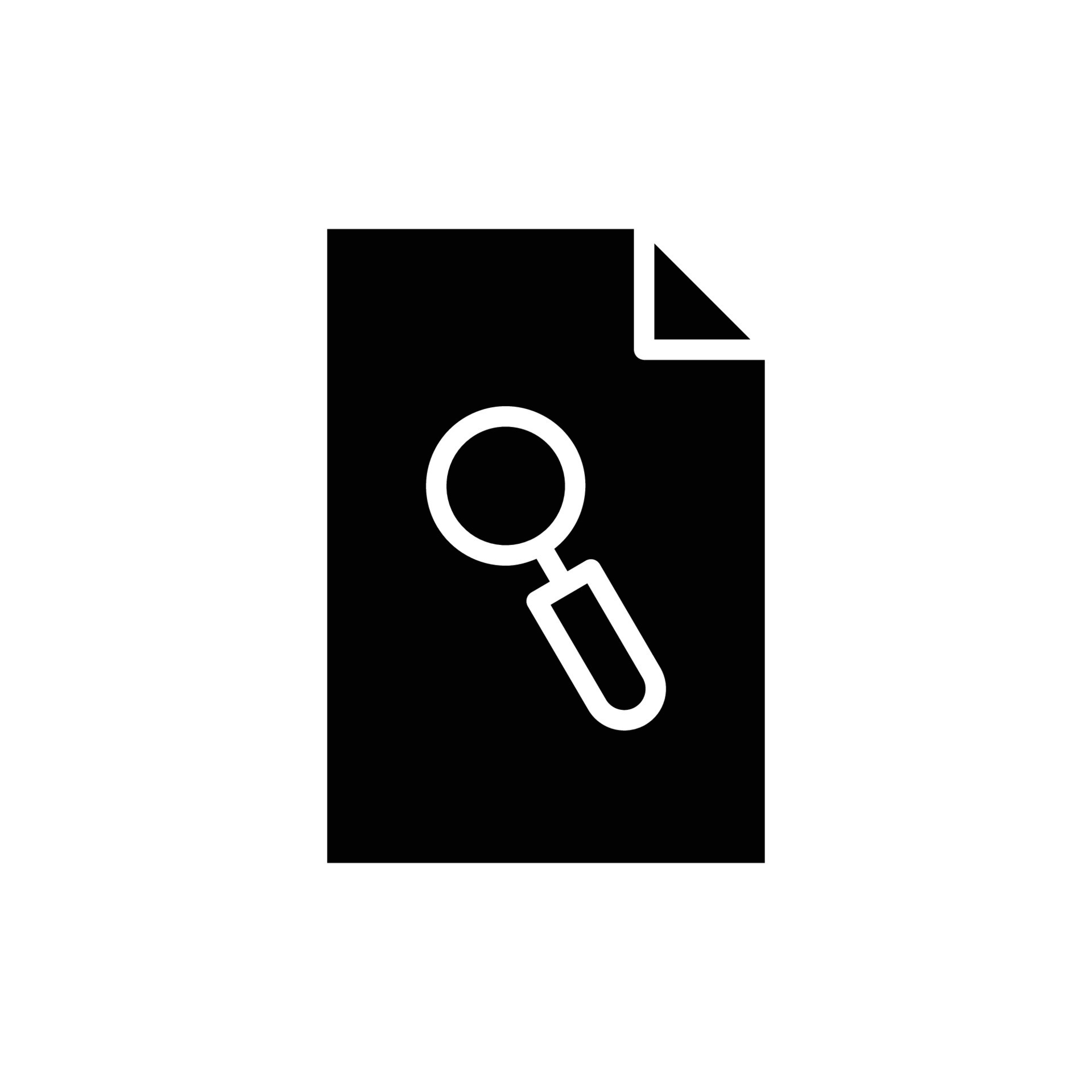 Paper document glyph icon illustration with search. icon related to ...