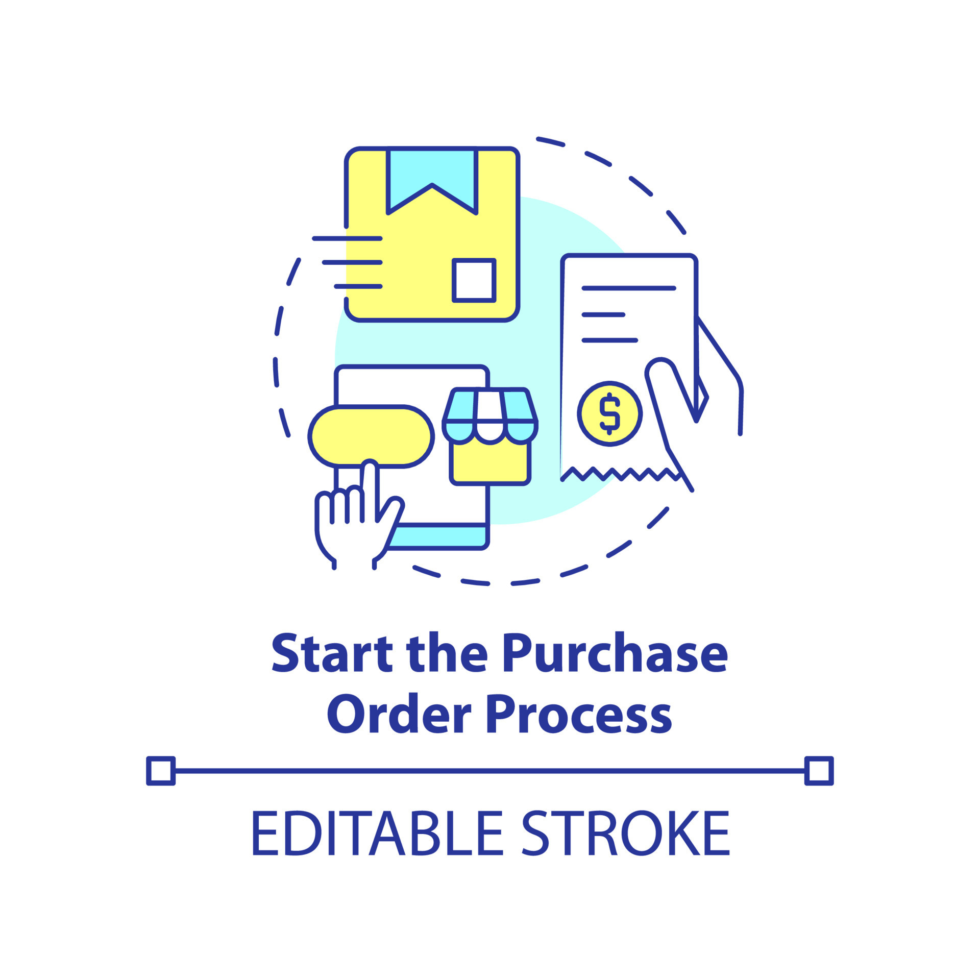 Start Purchase Order Process Concept Icon Step For Procurement Planning Abstract Idea Thin Line
