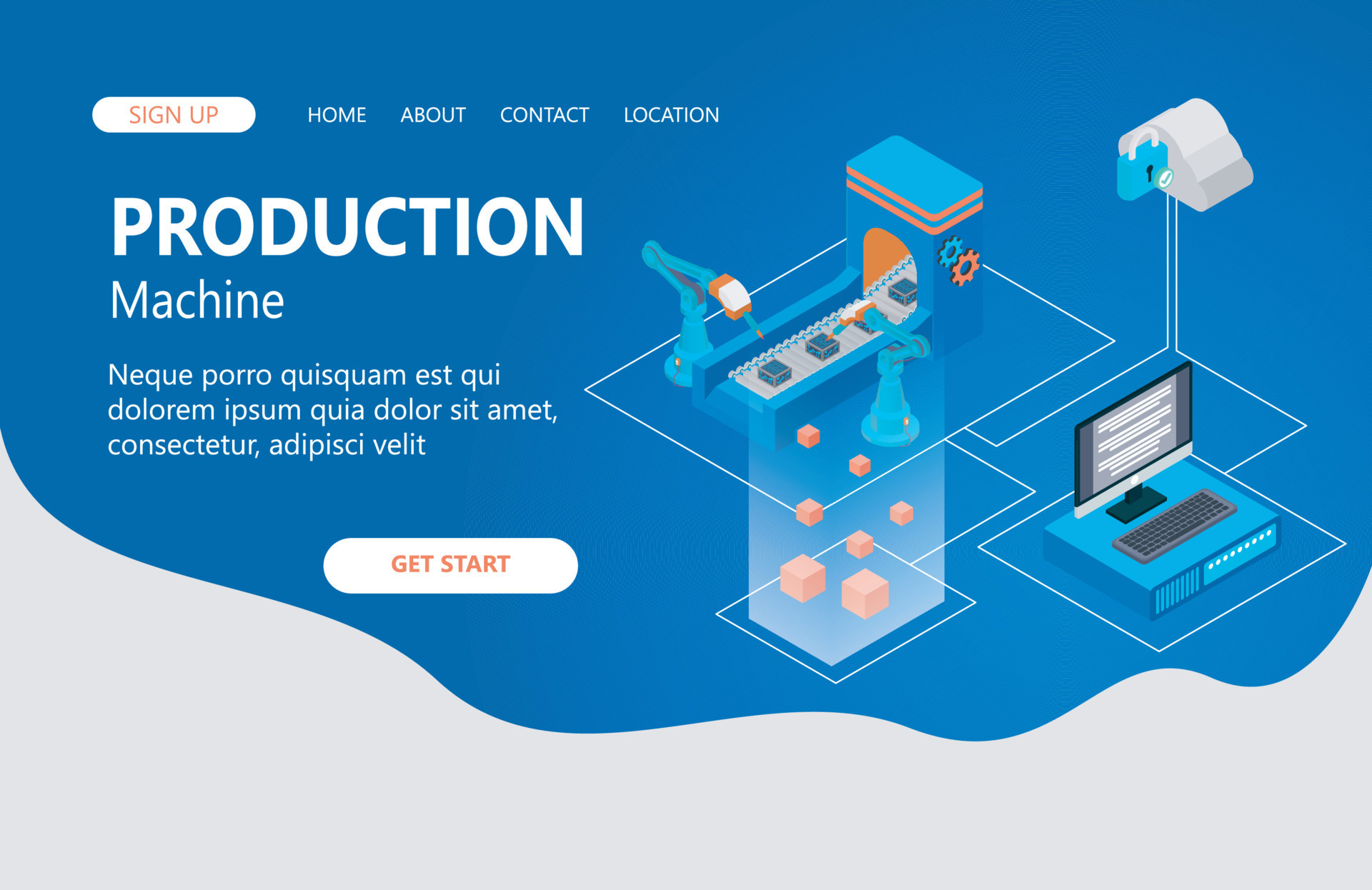 Illustration Of Cloud Data Storage Server Programmer Suitable For Landing Page Flyers