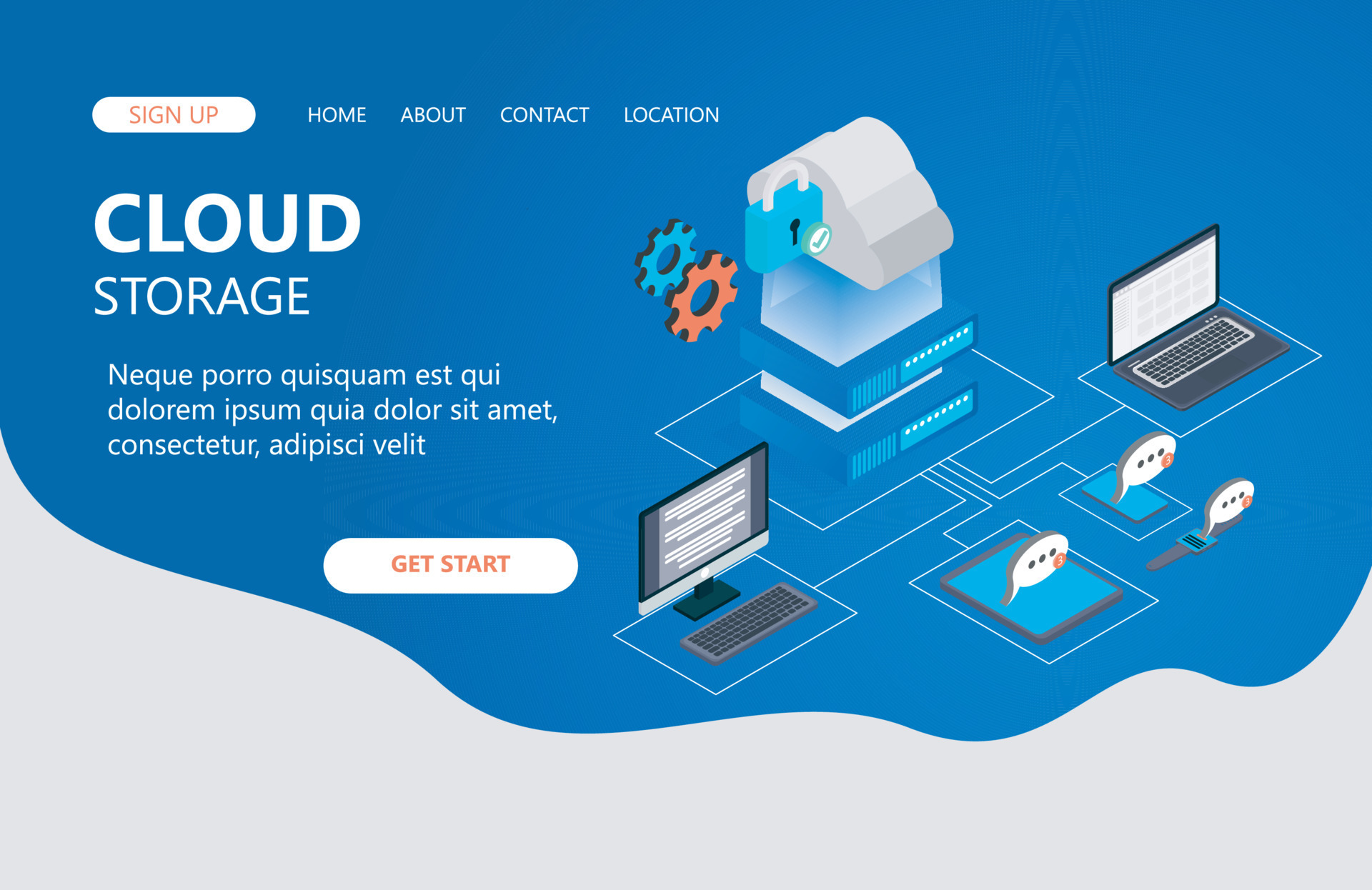 Illustration of cloud data storage server programmer Suitable for ...