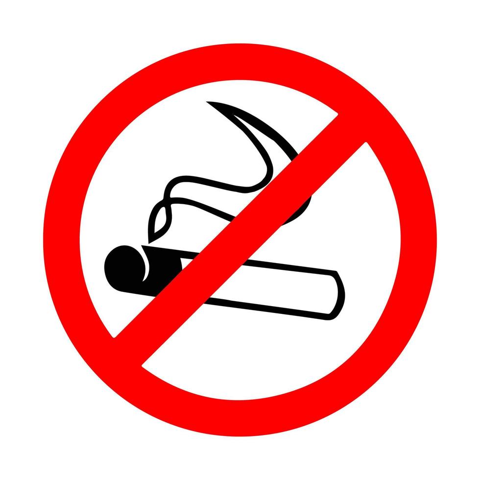 Do Not Smoke With A Red Prohibited Sign And A Flat Vector Icon Smoke Cigarette 13754491 Vector