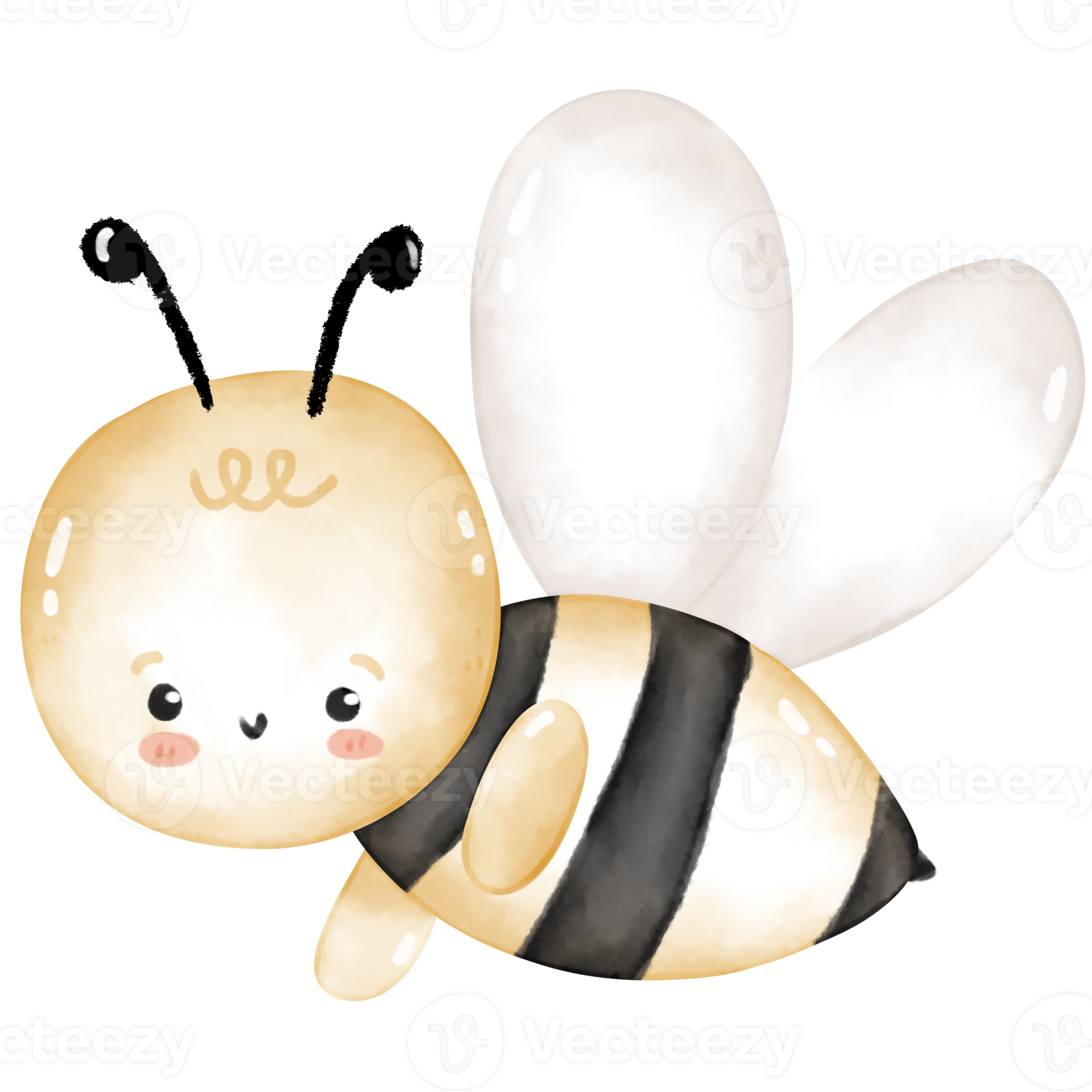 Cute bee in watercolor 13755333 PNG