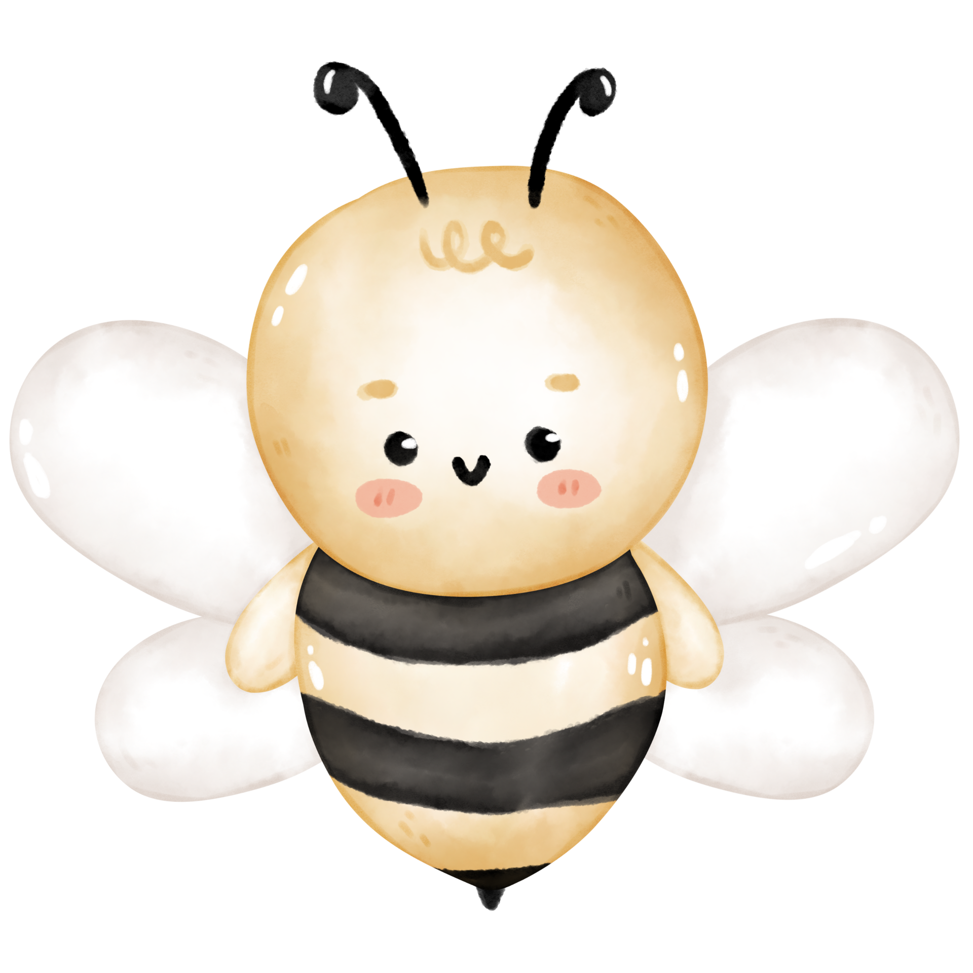 Cute bee in watercolor 13755336 PNG