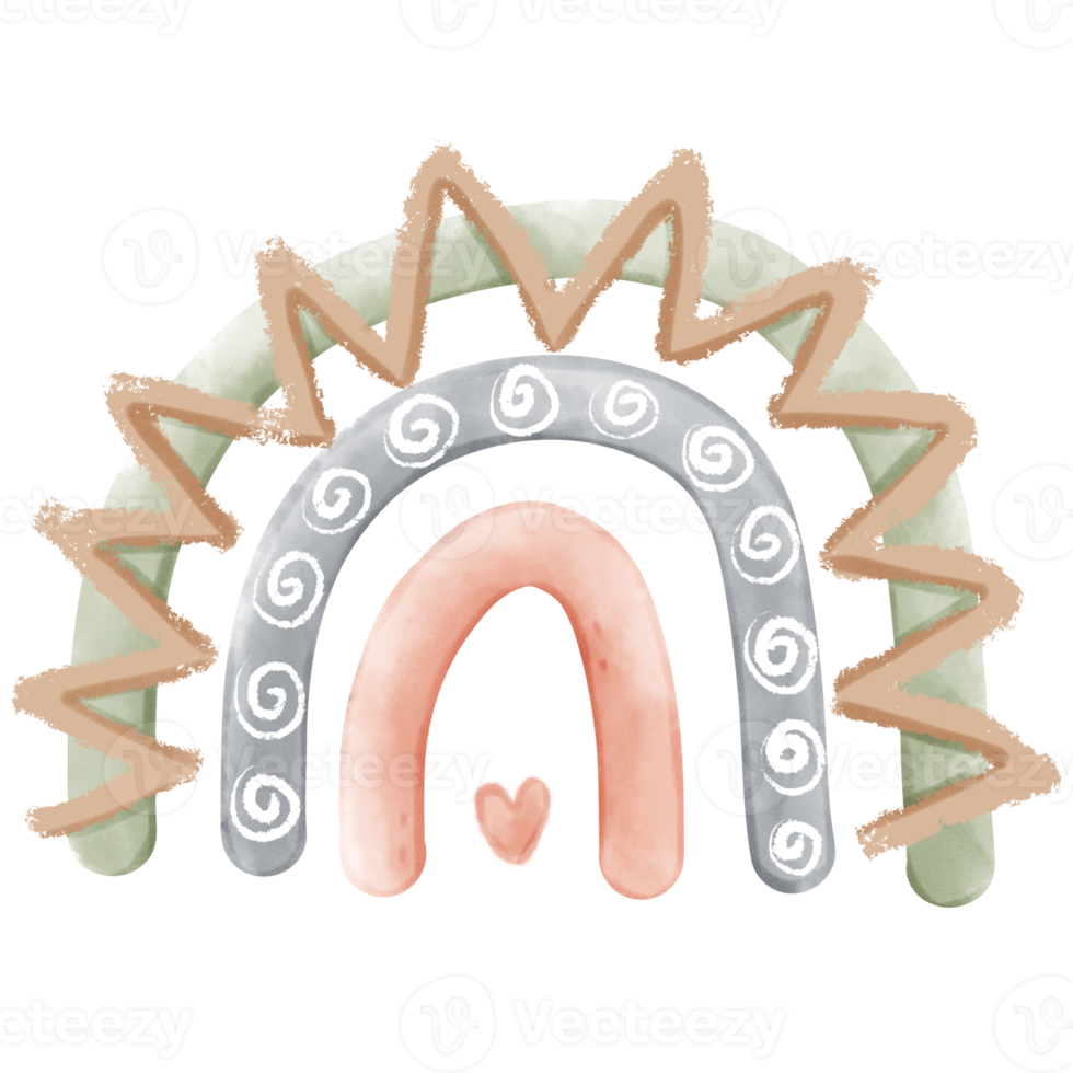 boho rainbow watercolor 13755343 PNG