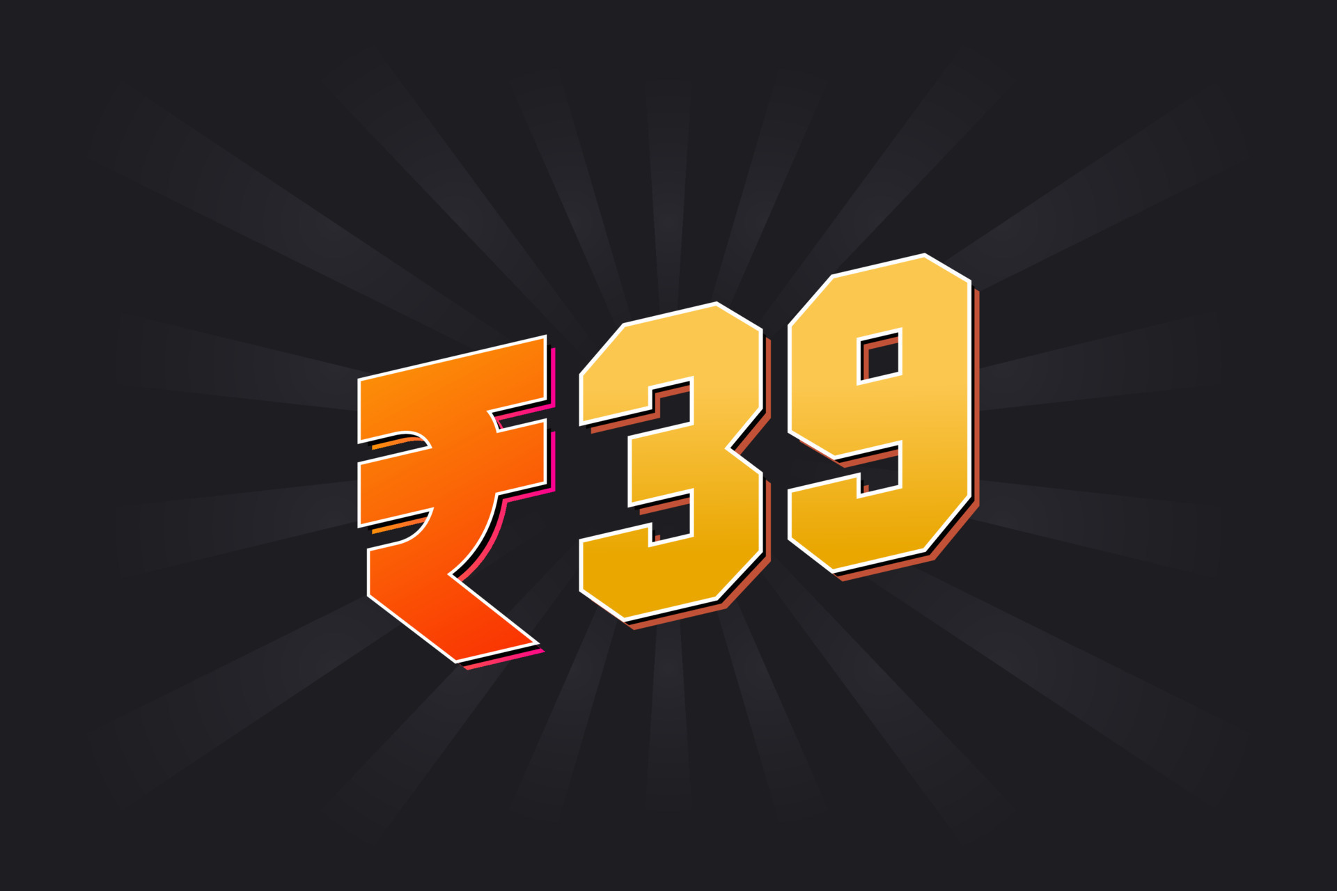 39 Indian Rupee Vector Currency Image 39 Rupee Symbol Bold Text Vector Illustration 13756022