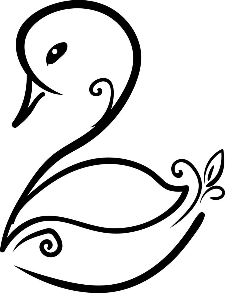 Swan Drawing Illustration Vector On White Background 13759288 Vector Art At Vecteezy