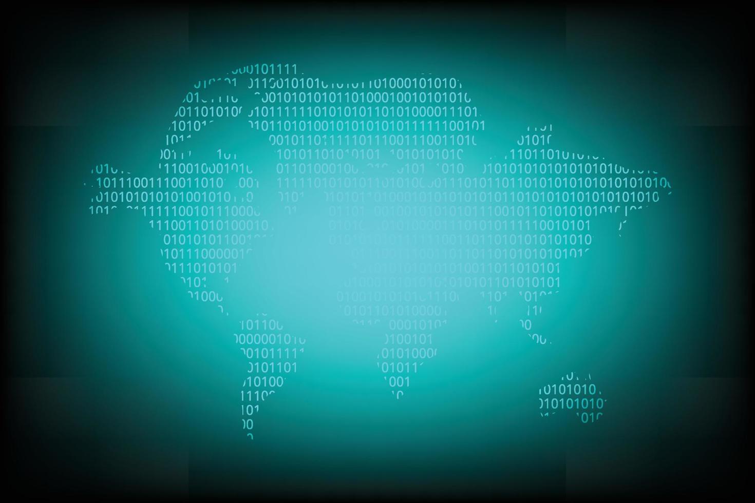 blue network light code of world map and data security abstract ...