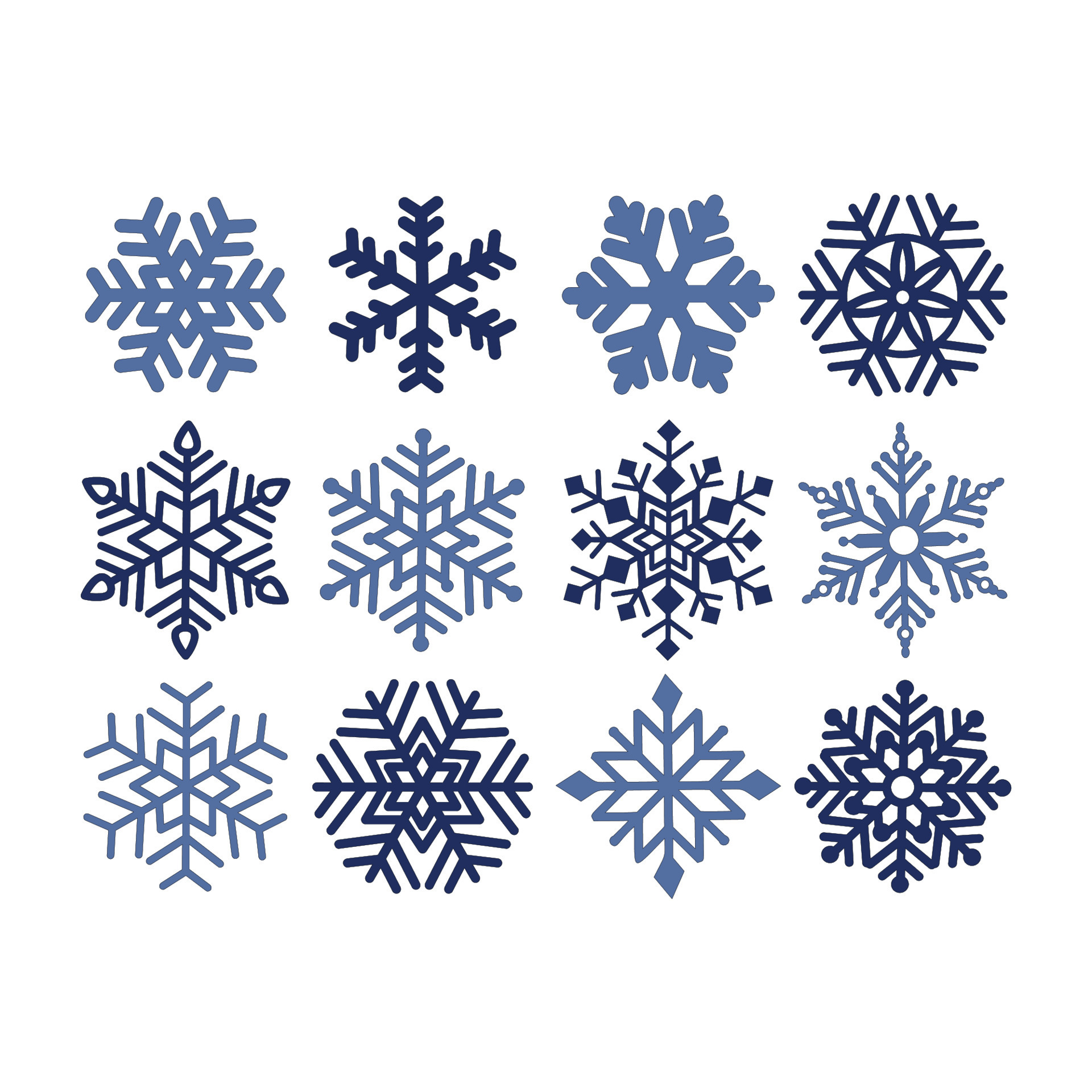 Snow Flake Vector Set 13761783 Vector Art at Vecteezy