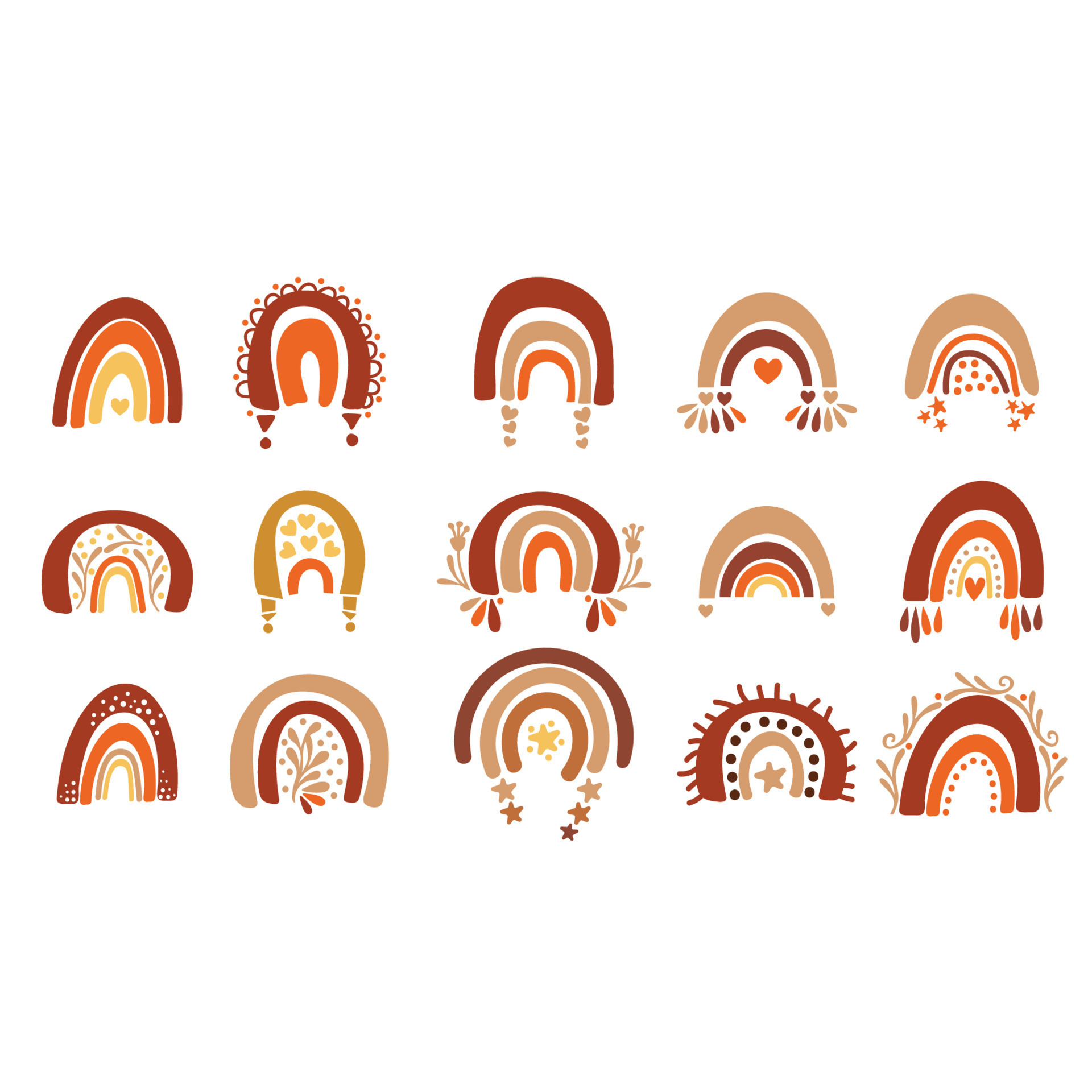 Boho Rainbow Set 13761787 Vector Art at Vecteezy