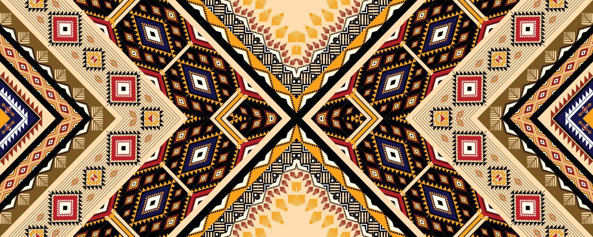 Ethnic Geometric American Western Aztec Motif Pattern Style Seamless Pattern Design For Fabric