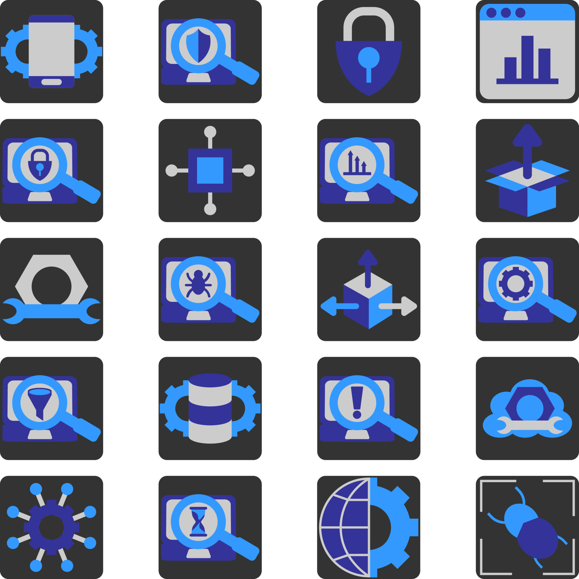 Software Development, illustration, vector on a white background ...