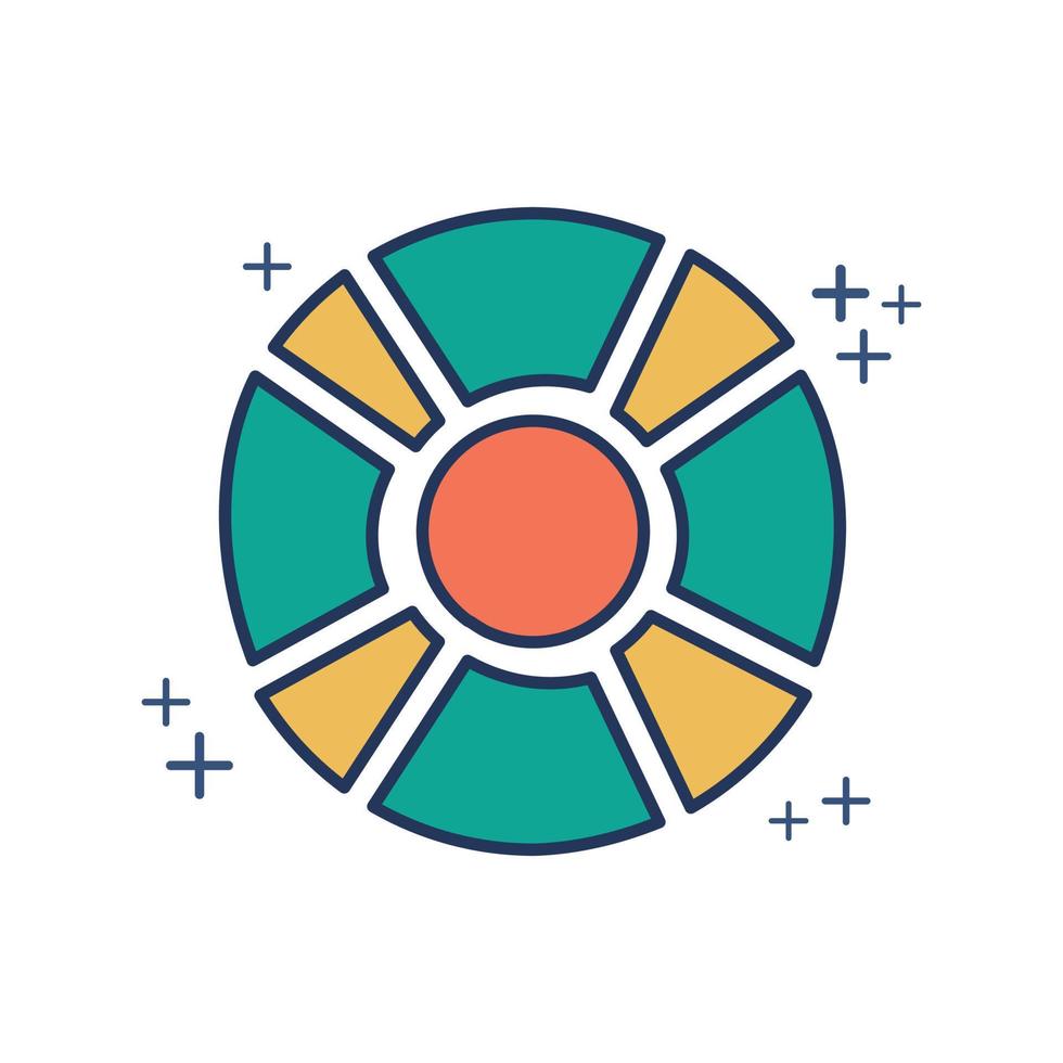 Rubber ring icon vector illustration glyph style design with color and plus sign. Isolated on ...