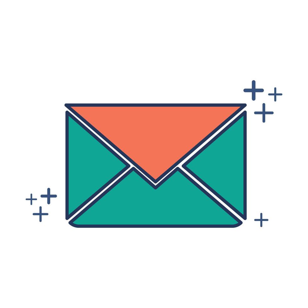 Email Message Icon Vector Illustration Glyph Style Design With Color