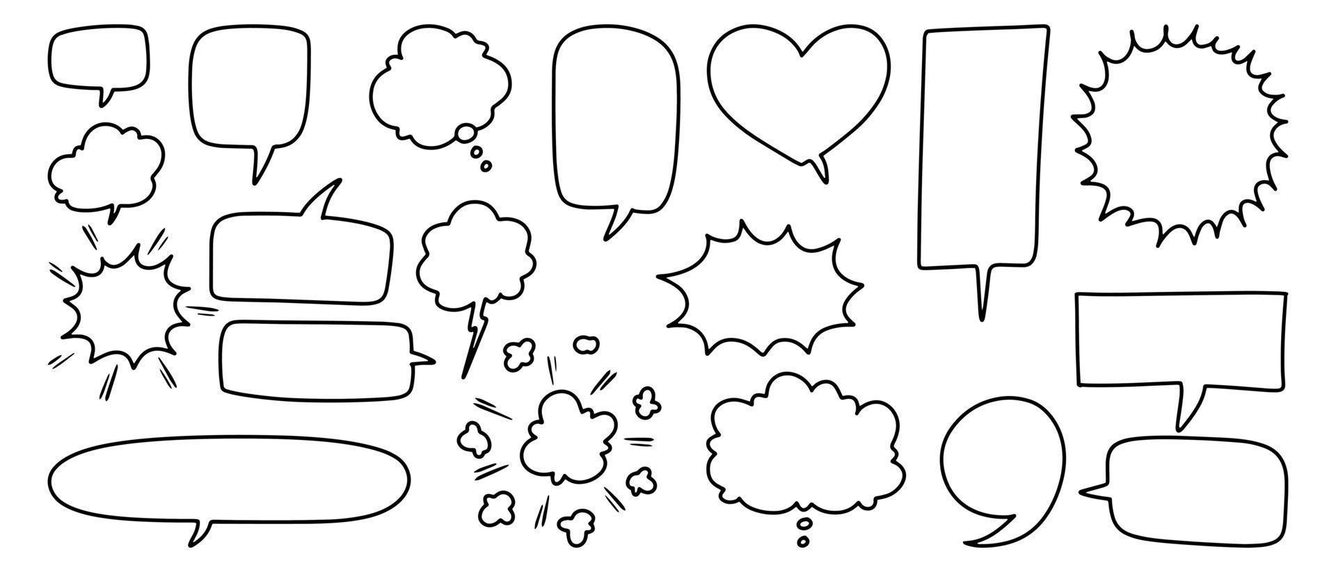 Doodle sketch style of speech bubbles hand drawn illustration. for ... Doodle sketch style of speech bubbles hand drawn illustration. for ...