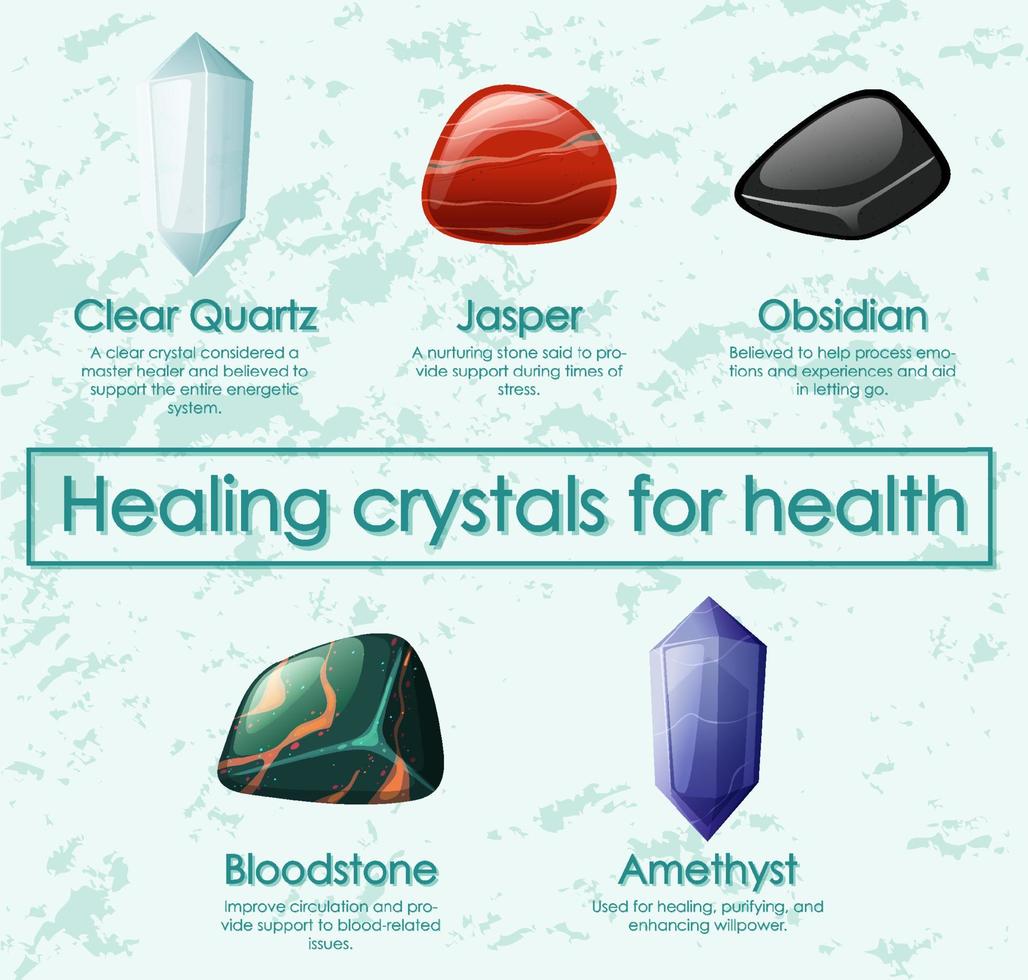 Healing crystals for health collection 13763689 Vector Art at Vecteezy