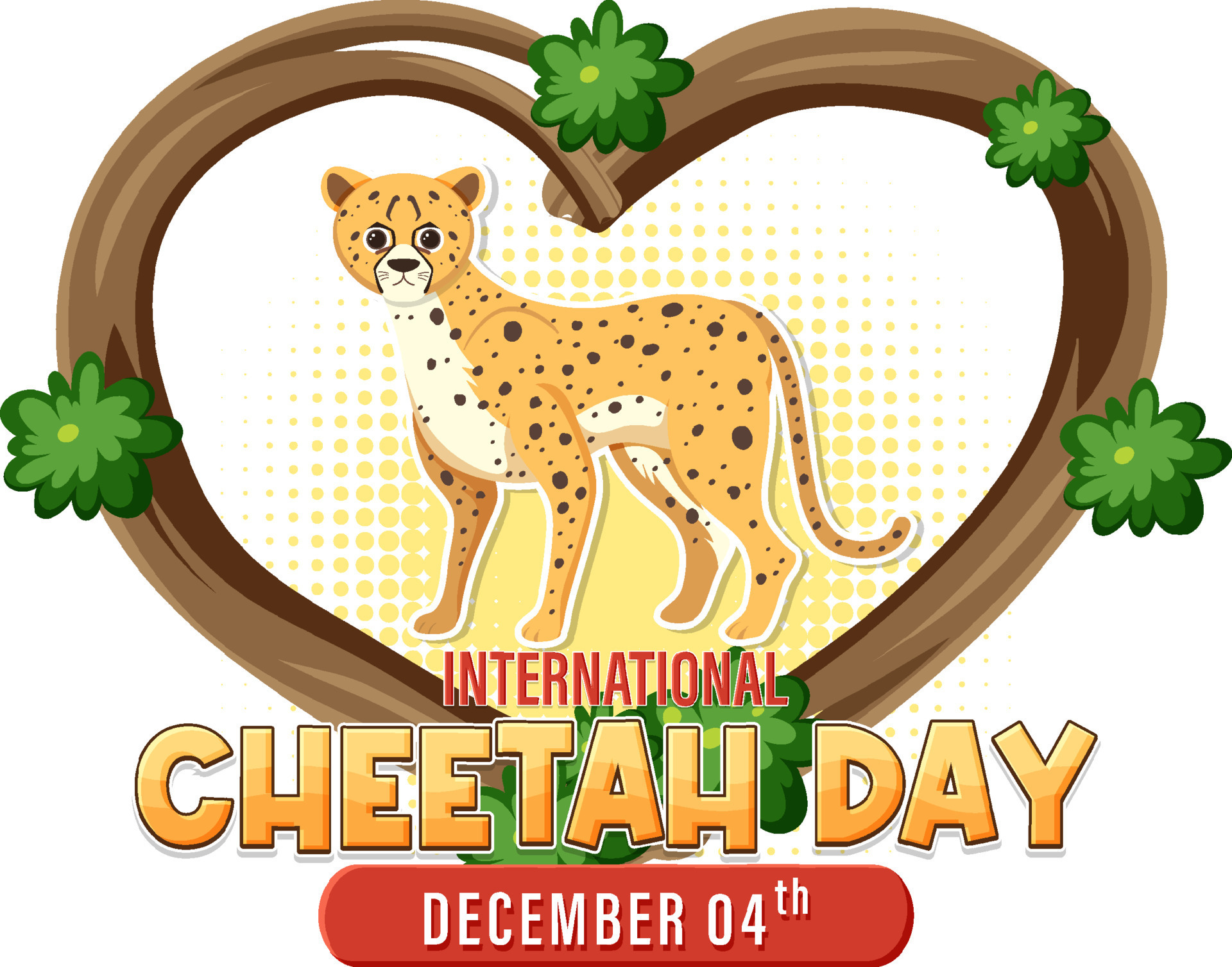 International cheetah day poster or banner design 13763934 Vector Art ...