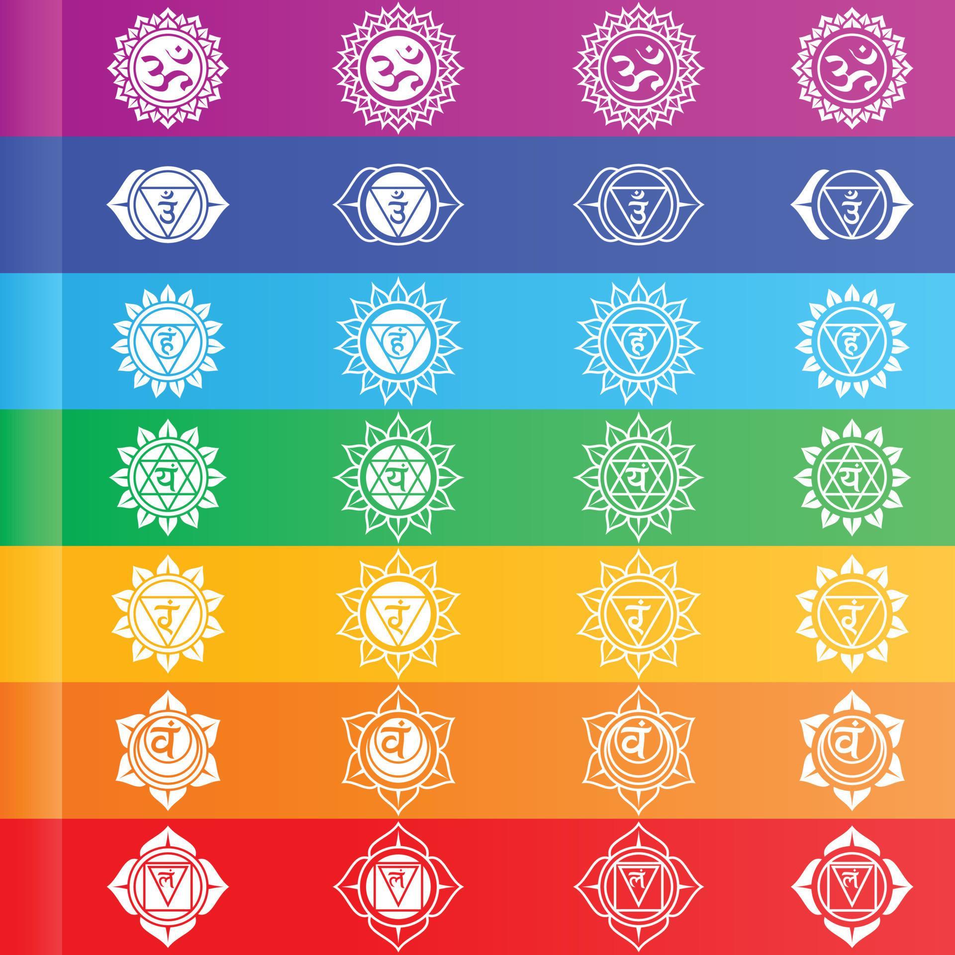 Chakra Symbols Vector Design 13764580 Vector Art at Vecteezy