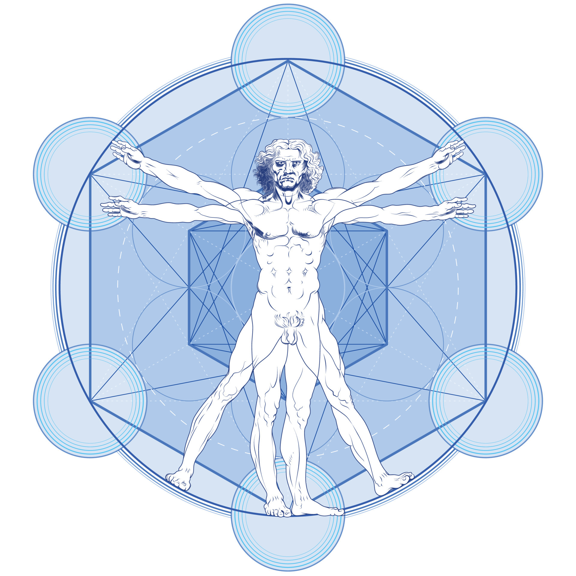 Vitruvian Man With Metatron Background 13764582 Vector Art At Vecteezy