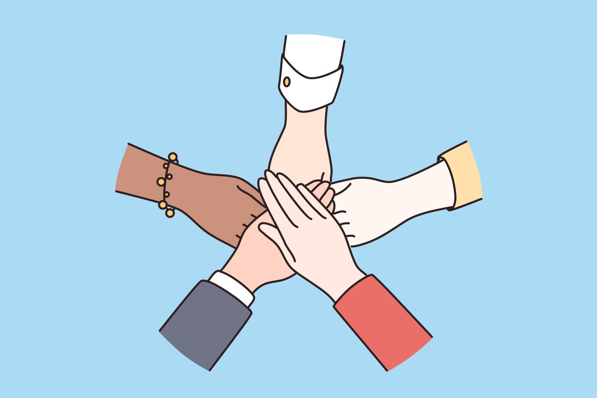Teamwork Diversity Agreement Partnership Concept Human Hands Of