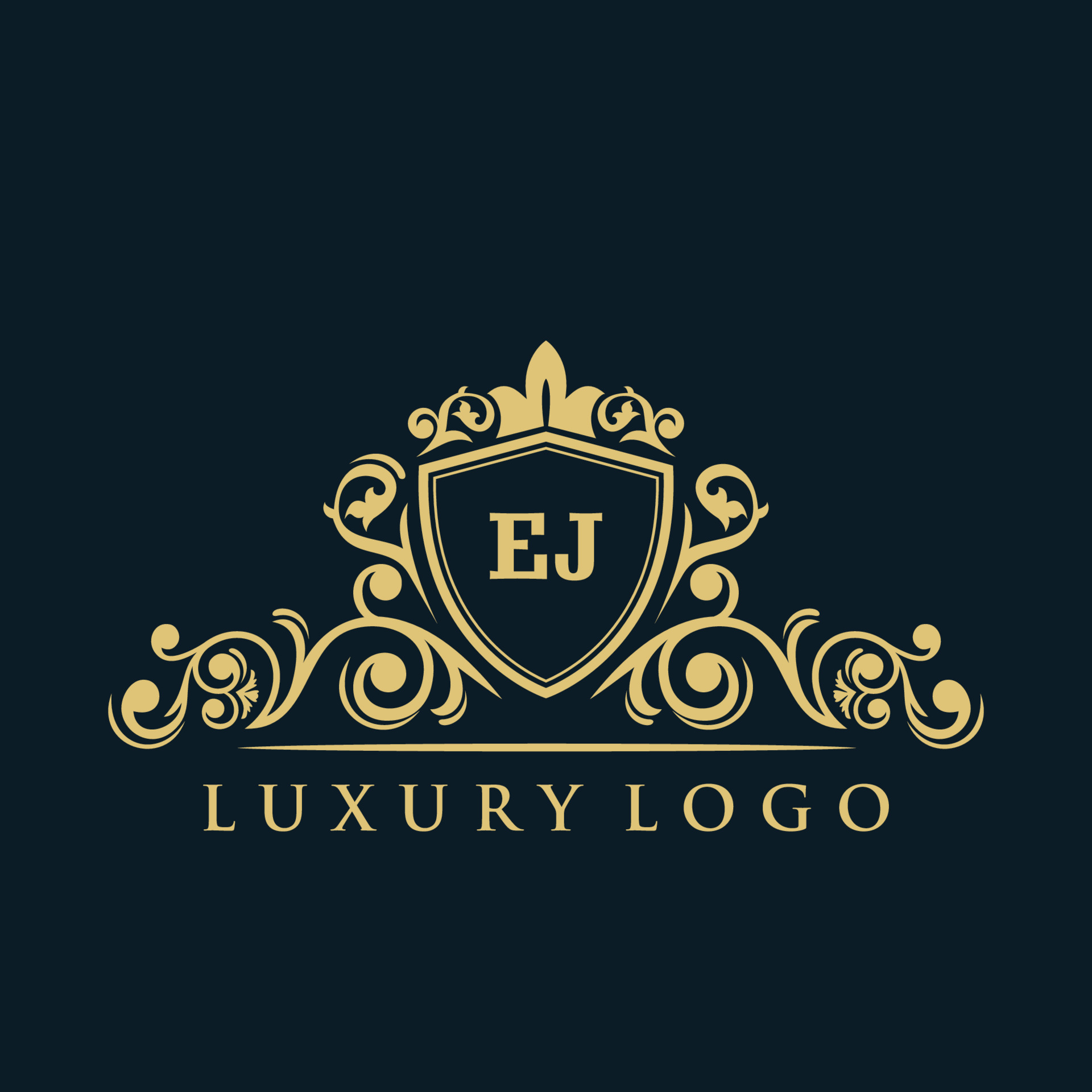 Letter EJ logo with Luxury Gold Shield. Elegance logo vector template ... Letter EJ logo with Luxury Gold Shield. Elegance logo vector template ...