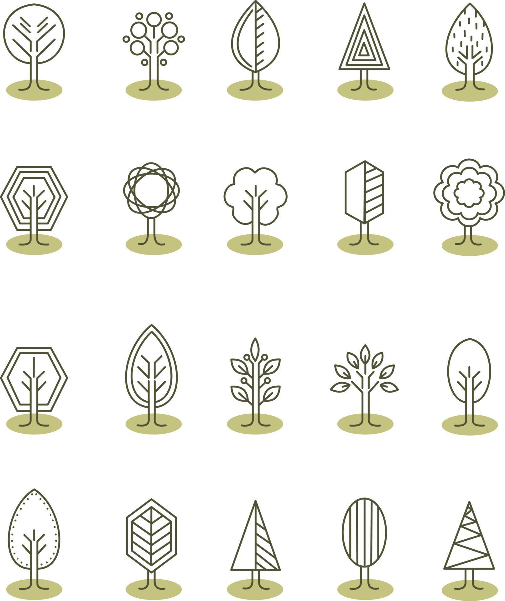 Simple trees, illustration, vector on a white background. 13767351 ...