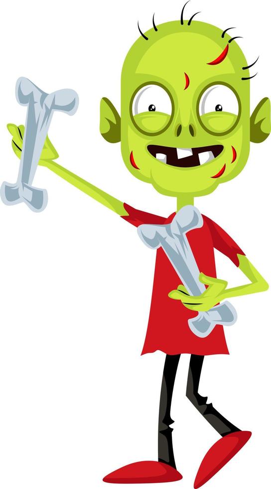 Zombie con huesos, ilustración, vector sobre fondo blanco. 13767507 ...