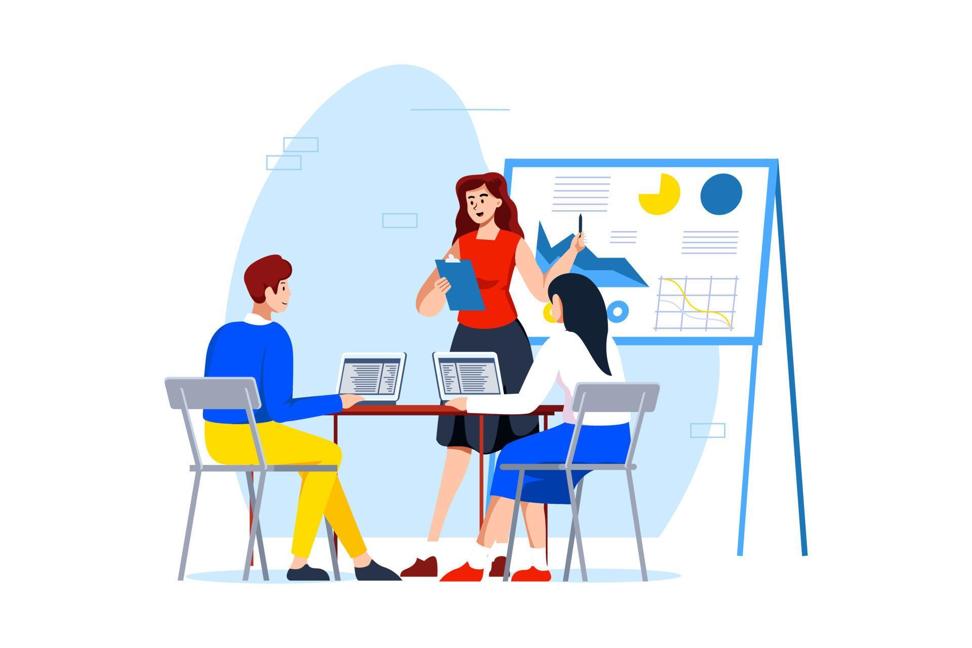 Project presentation regarding development 13768259 Vector Art at Vecteezy