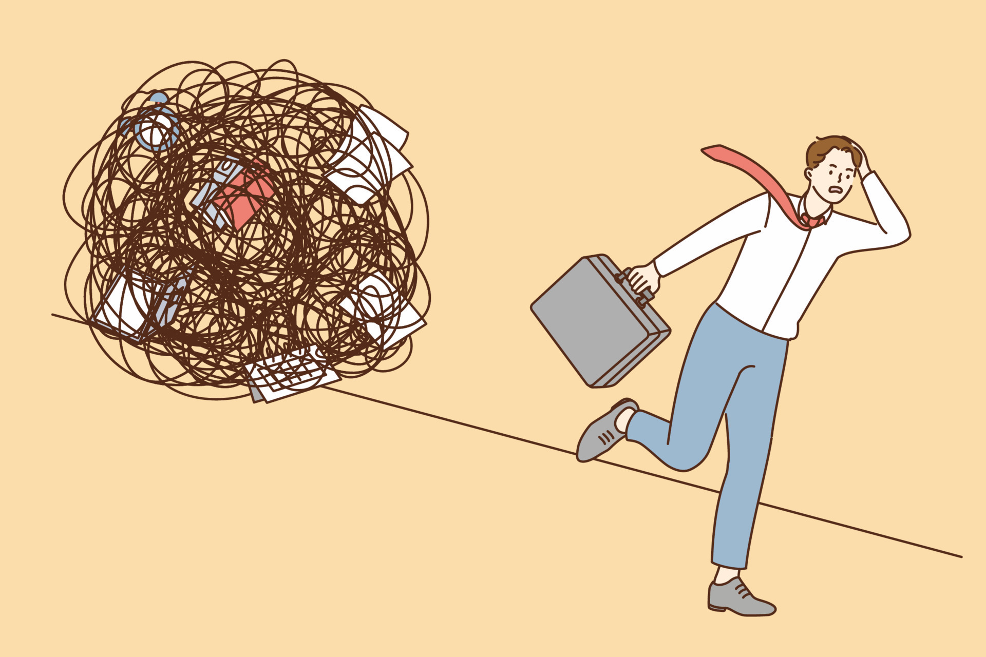 Stress, overload, burnout at work concept. Young stressed businessman ... Stress, overload, burnout at work concept. Young stressed businessman ...
