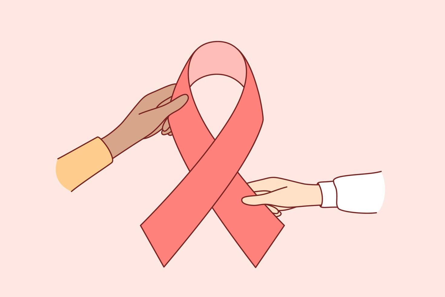 National Breast Cancer Awareness Concept Human Hands Holding Red