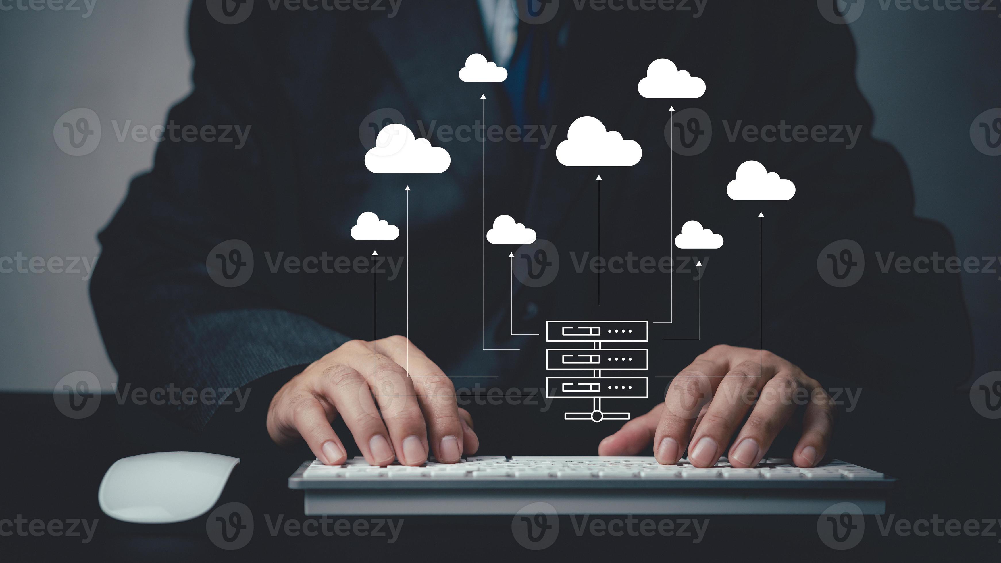 cloud computing diagram technology. Data storage network computer ...