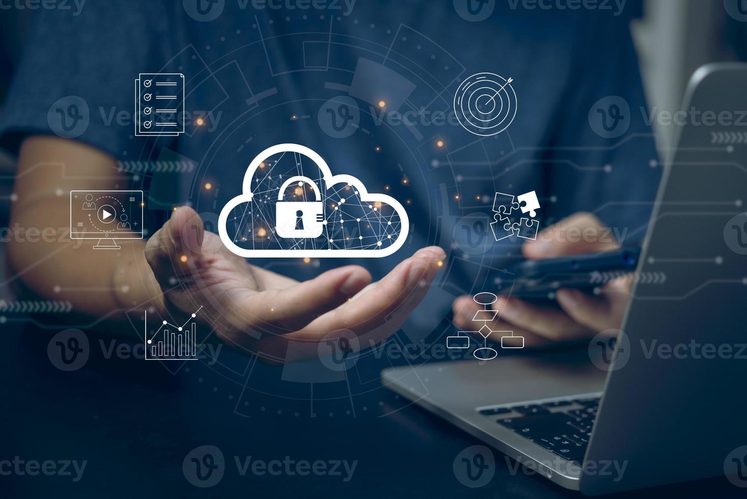 Cloud Computing Diagram Technology Data Storage Internet Networking Software Conceptman Use