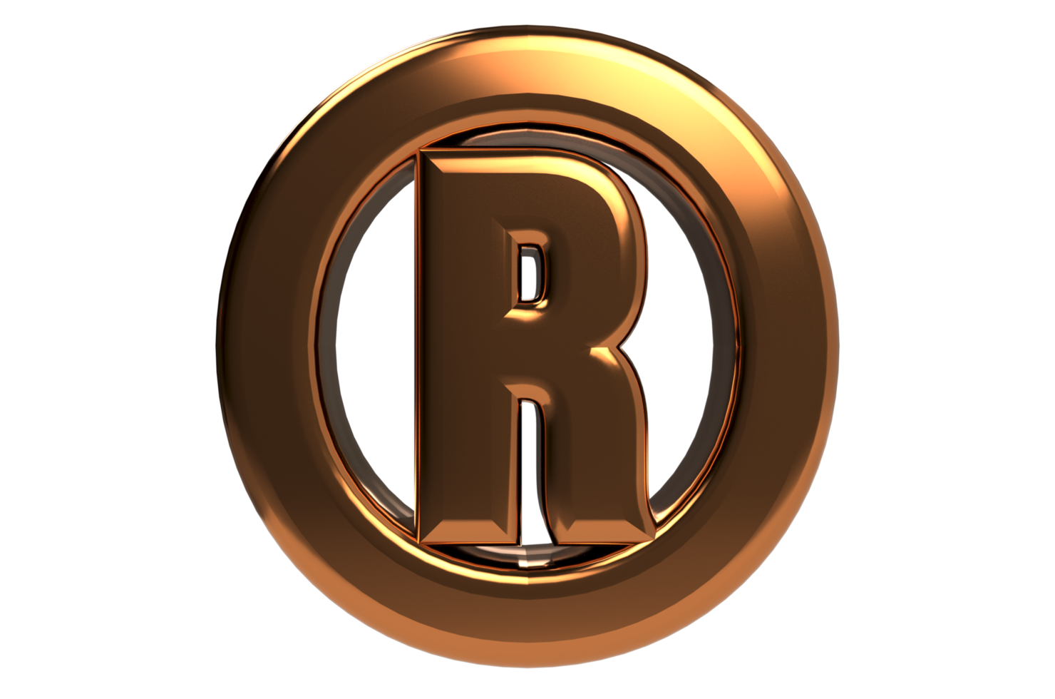 símbolo registrado dourado 3d render png 13775575 PNG