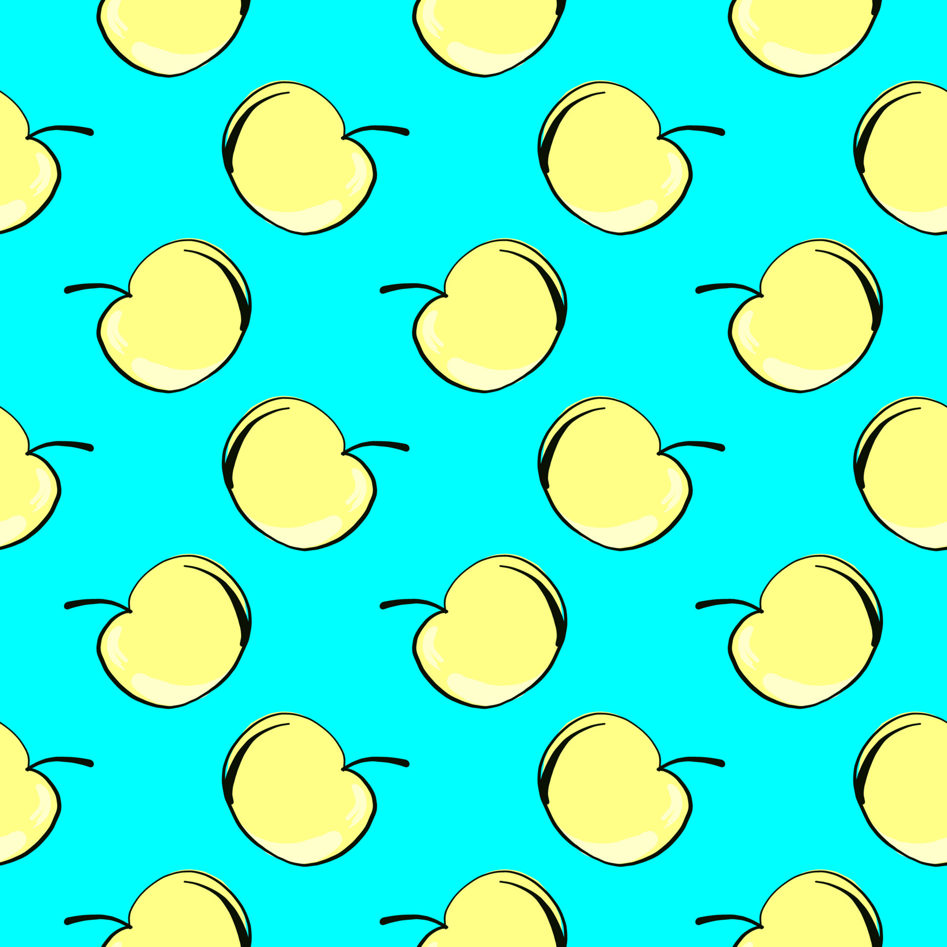Delicious Apples Seamless Pattern On Blue Background 13775913 Vector