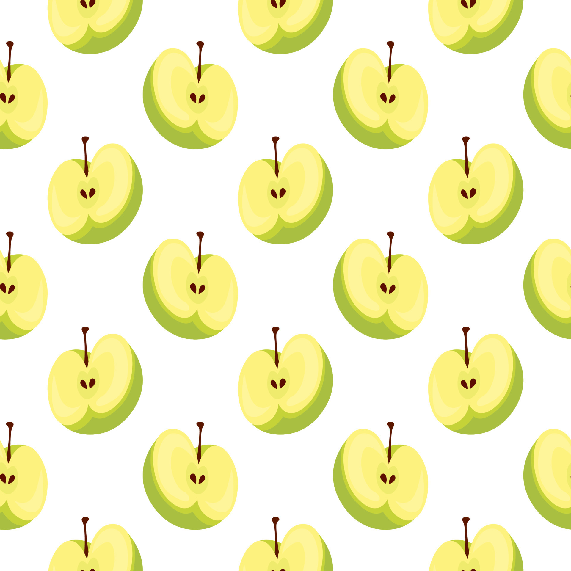 Green Apple Seamless Pattern On White Background 13776716 Vector Art