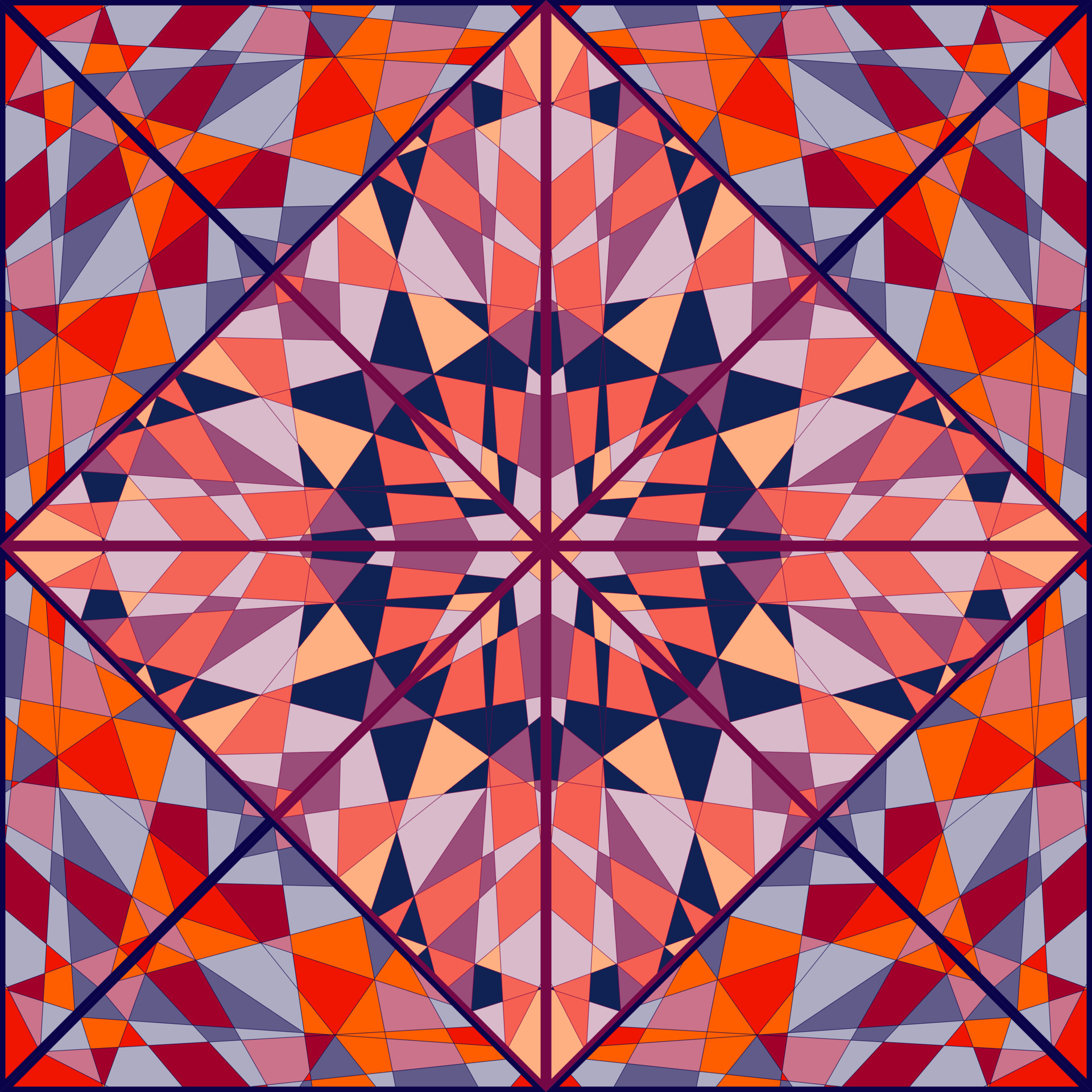 Decorative Kaleidoscope Mosaic Ornament Abstract Shapes Seamless