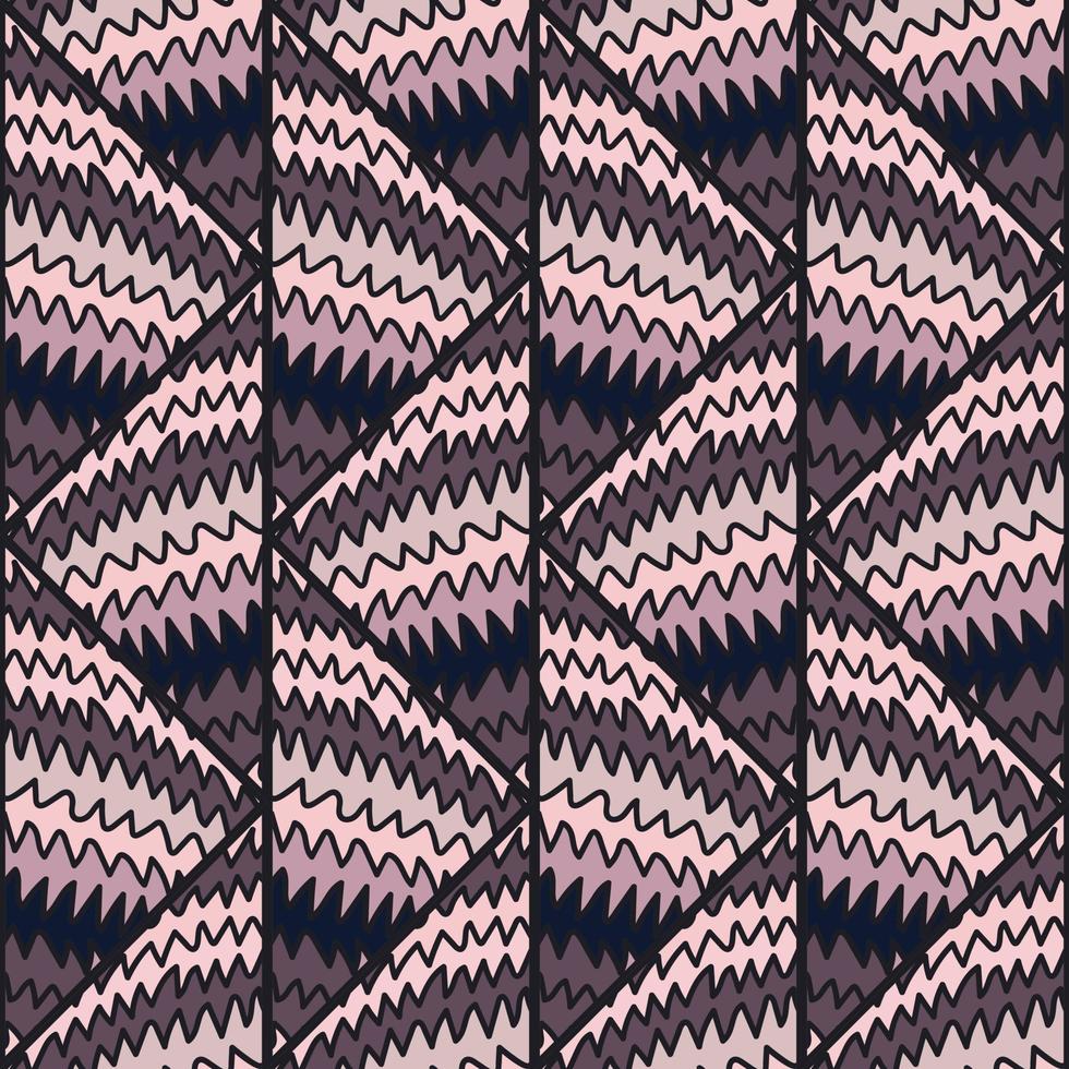 Abstract Wave Seamless Pattern In Doodle Style Hand Drawn Zig Zag