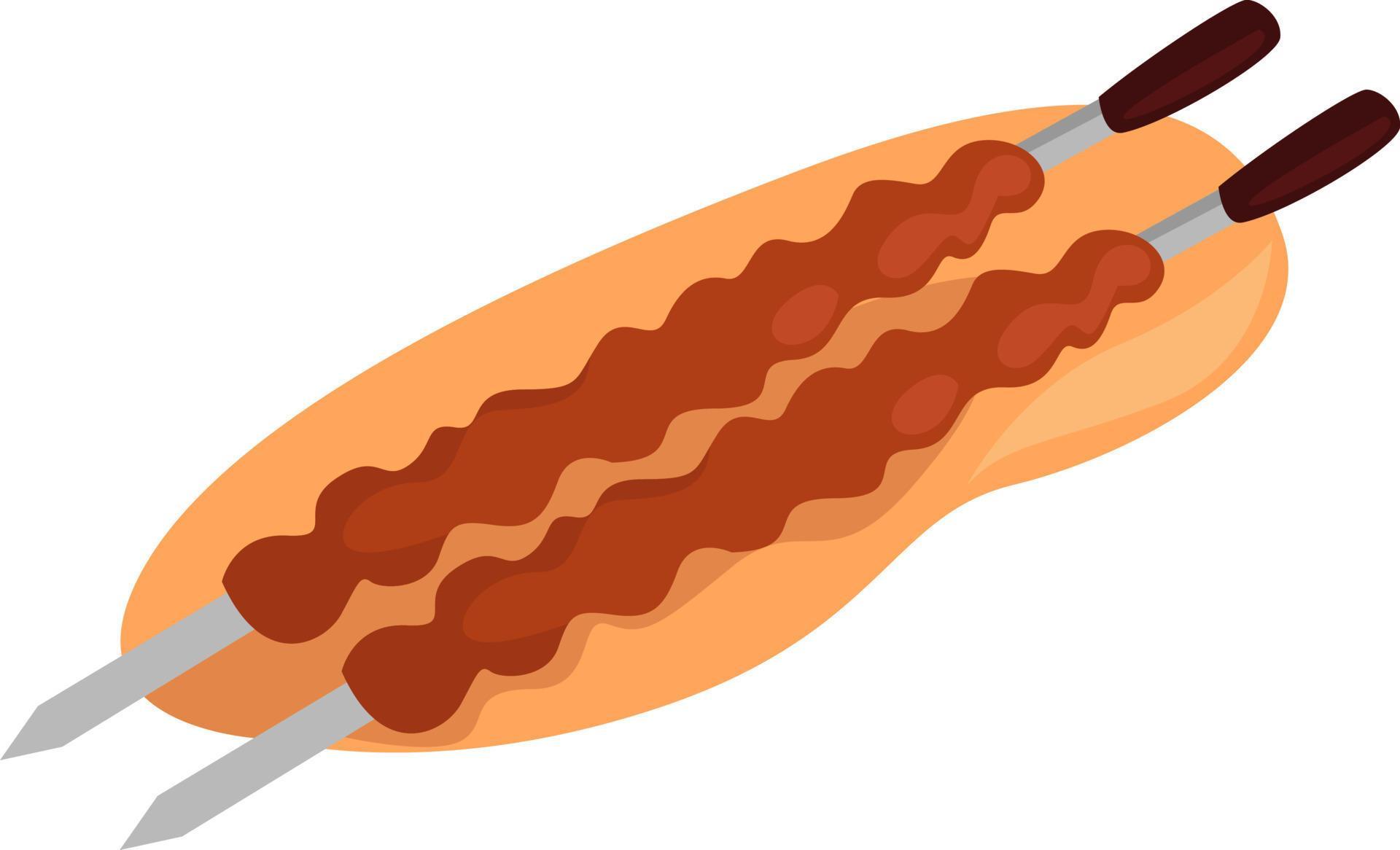 Kebab food, illustration, vector on white background 13780327 Vector ...